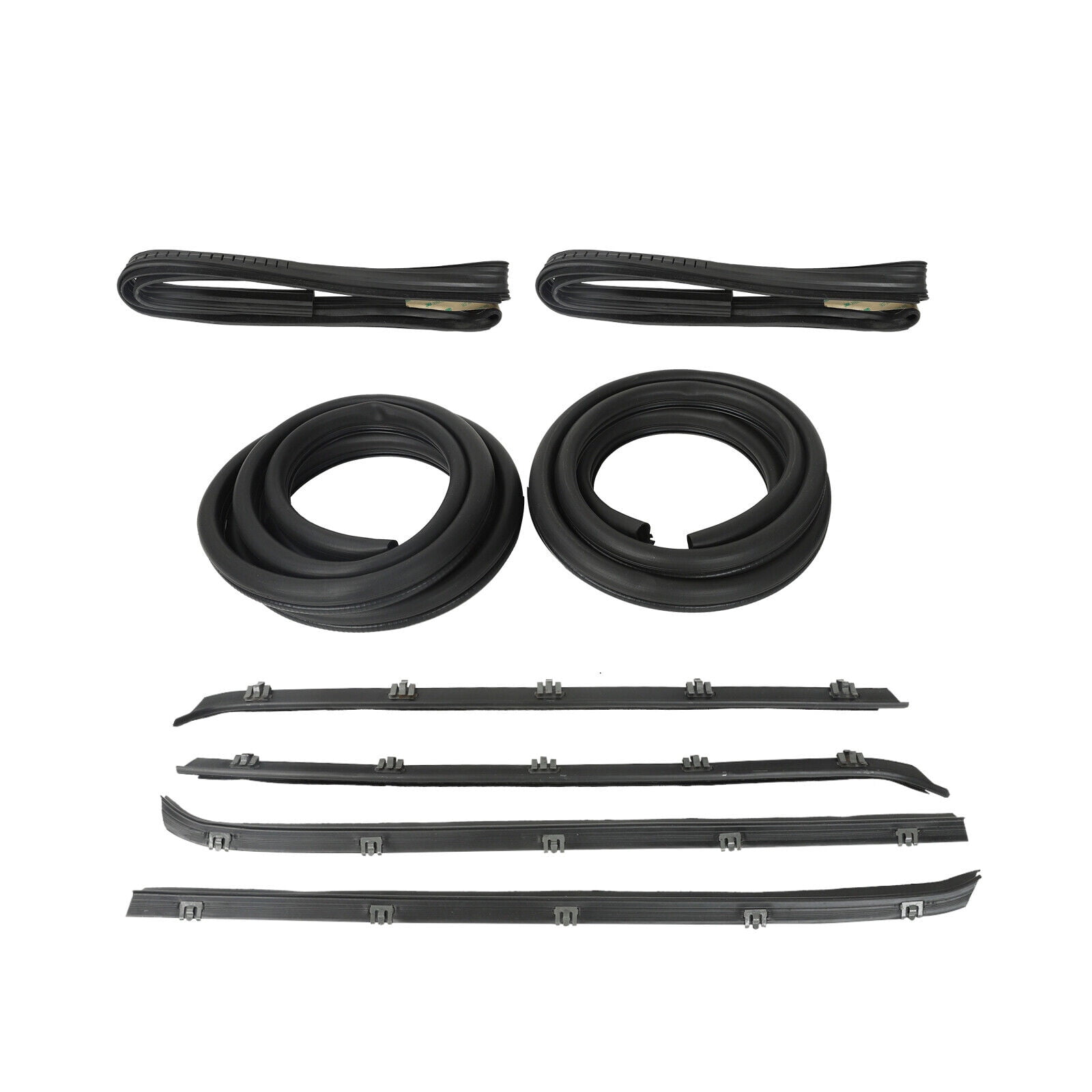 Front Door Window Run Sweep Felts Weatherstrip Seals Kit Set for Chevy ...