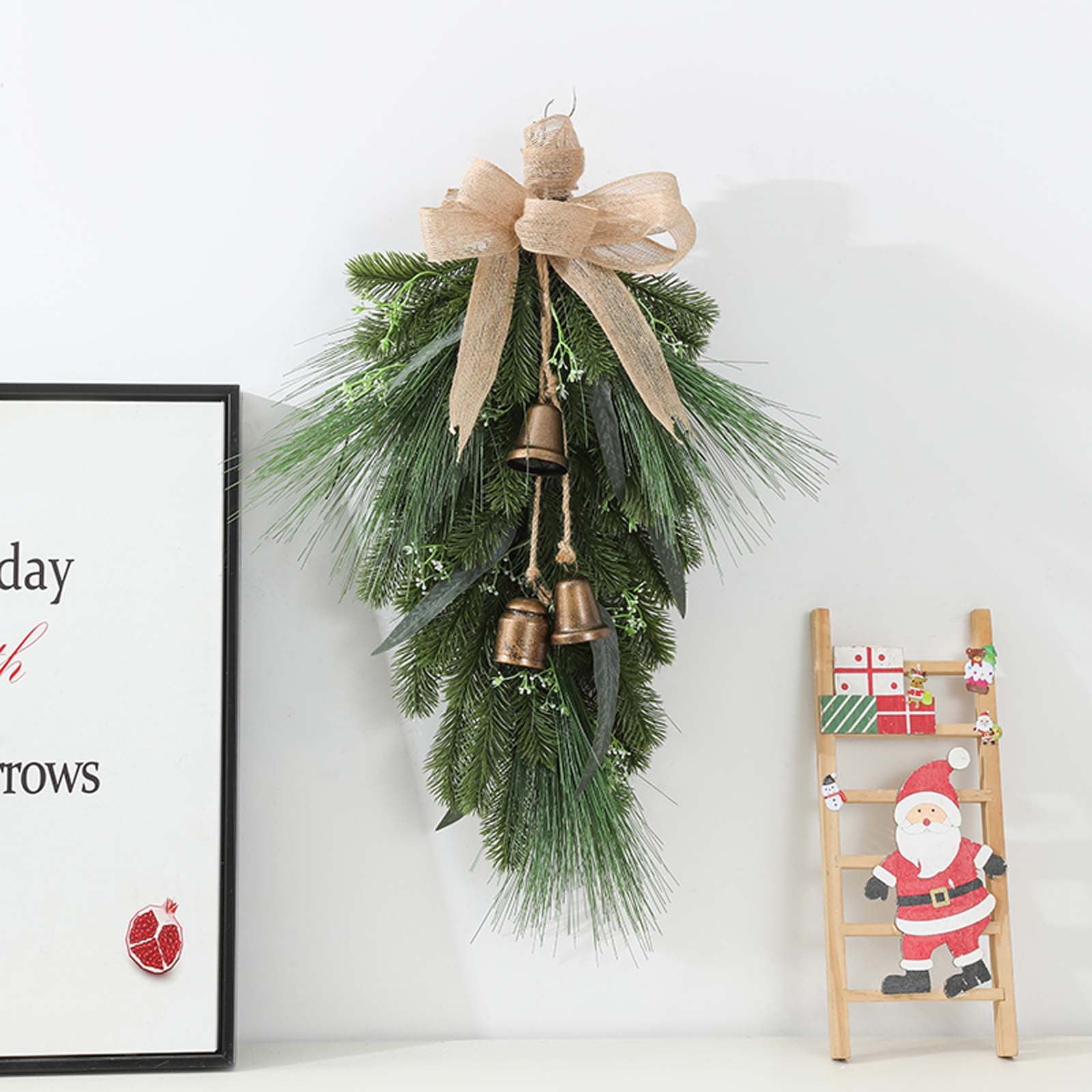 Front Door Wreath, Linen Bow Wreath, 2025 Texture Material Hanging ...