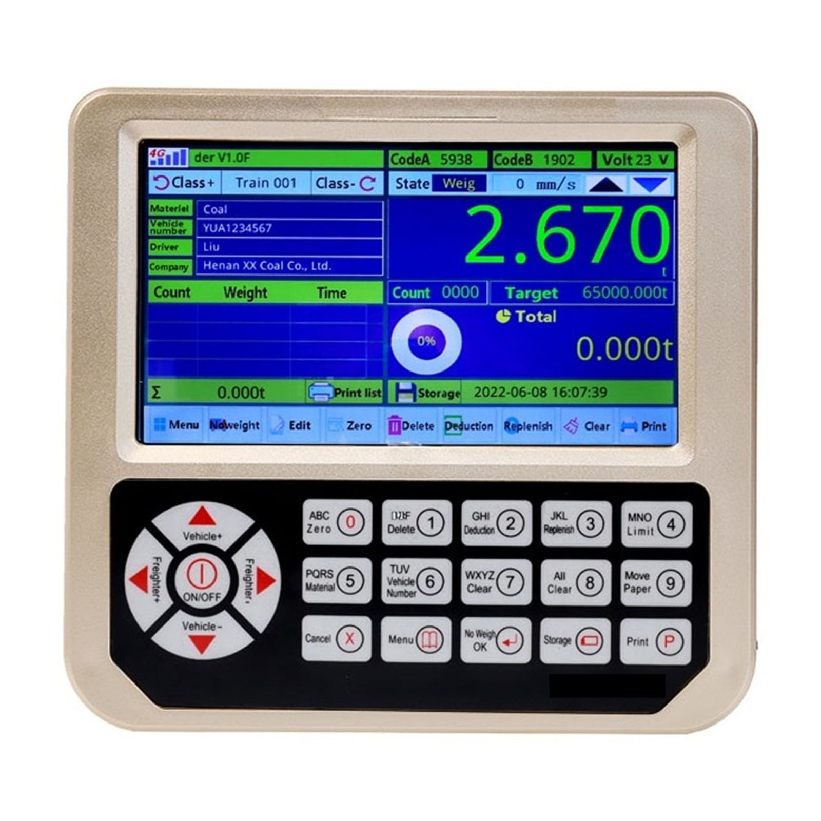 Front End Wheel Loader Scales Weighing Display Control Systems Weight ...