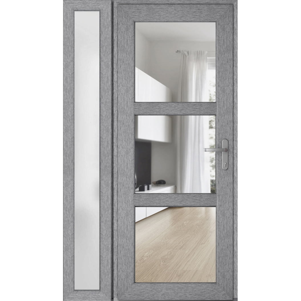 Front Exterior Prehung FiberGlass Door Clear Glass See-through / Manux ...