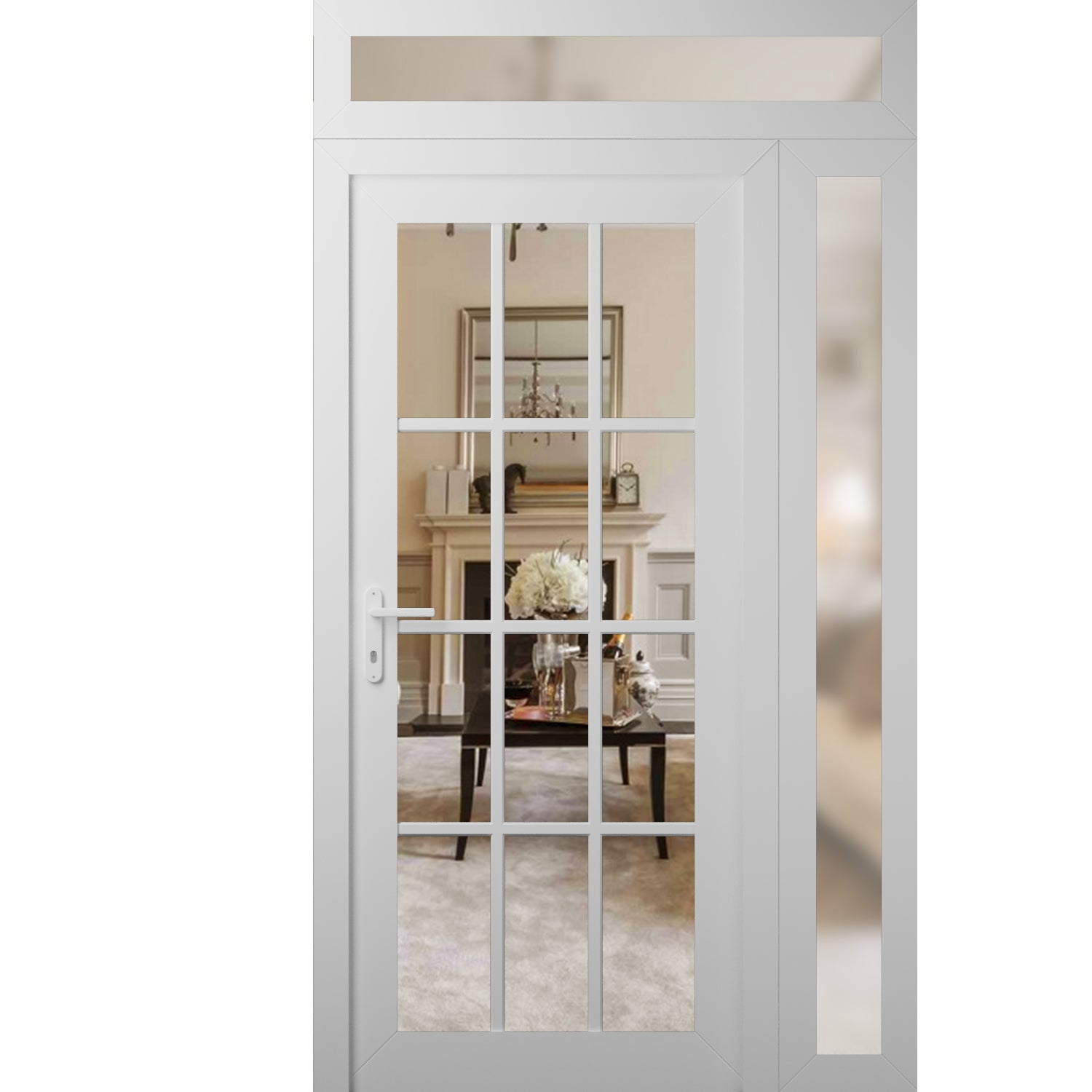 Front Exterior Prehung Metal-Plastic Door Clear Glass / MANUX 8355 ...