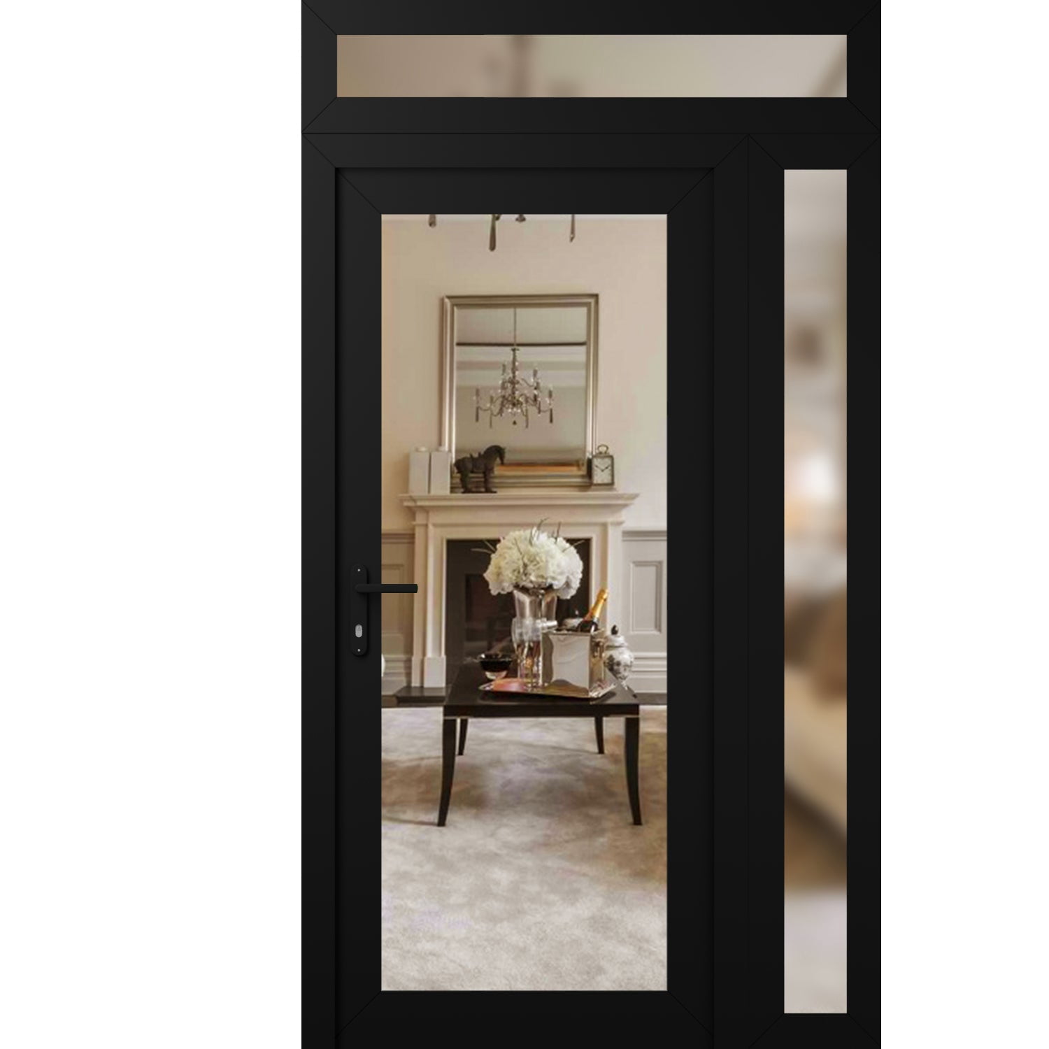 Front Exterior Prehung Metal-Plastic Door Clear Glass / MANUX 8666 ...