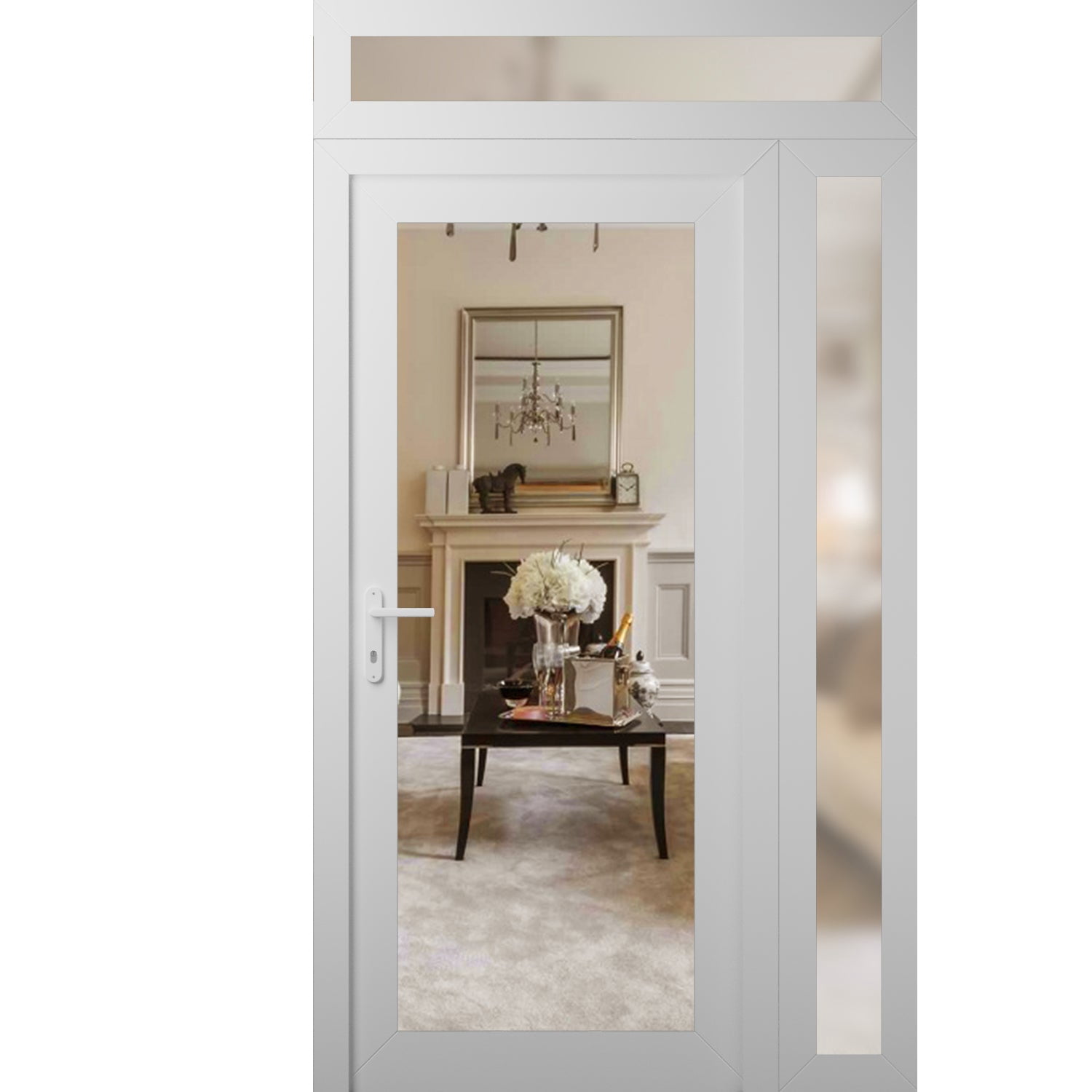 Front Exterior Prehung Metal-Plastic Door Clear Glass / MANUX 8666 ...