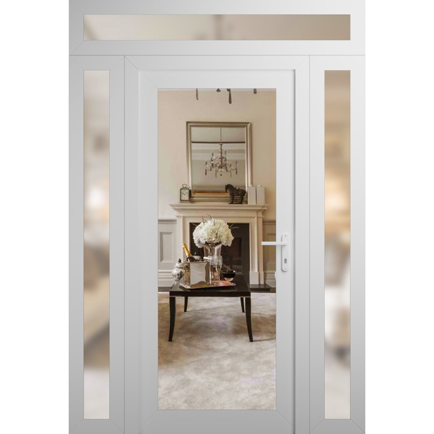Front Exterior Prehung Metal-Plastic Door Clear Glass / MANUX 8666 ...