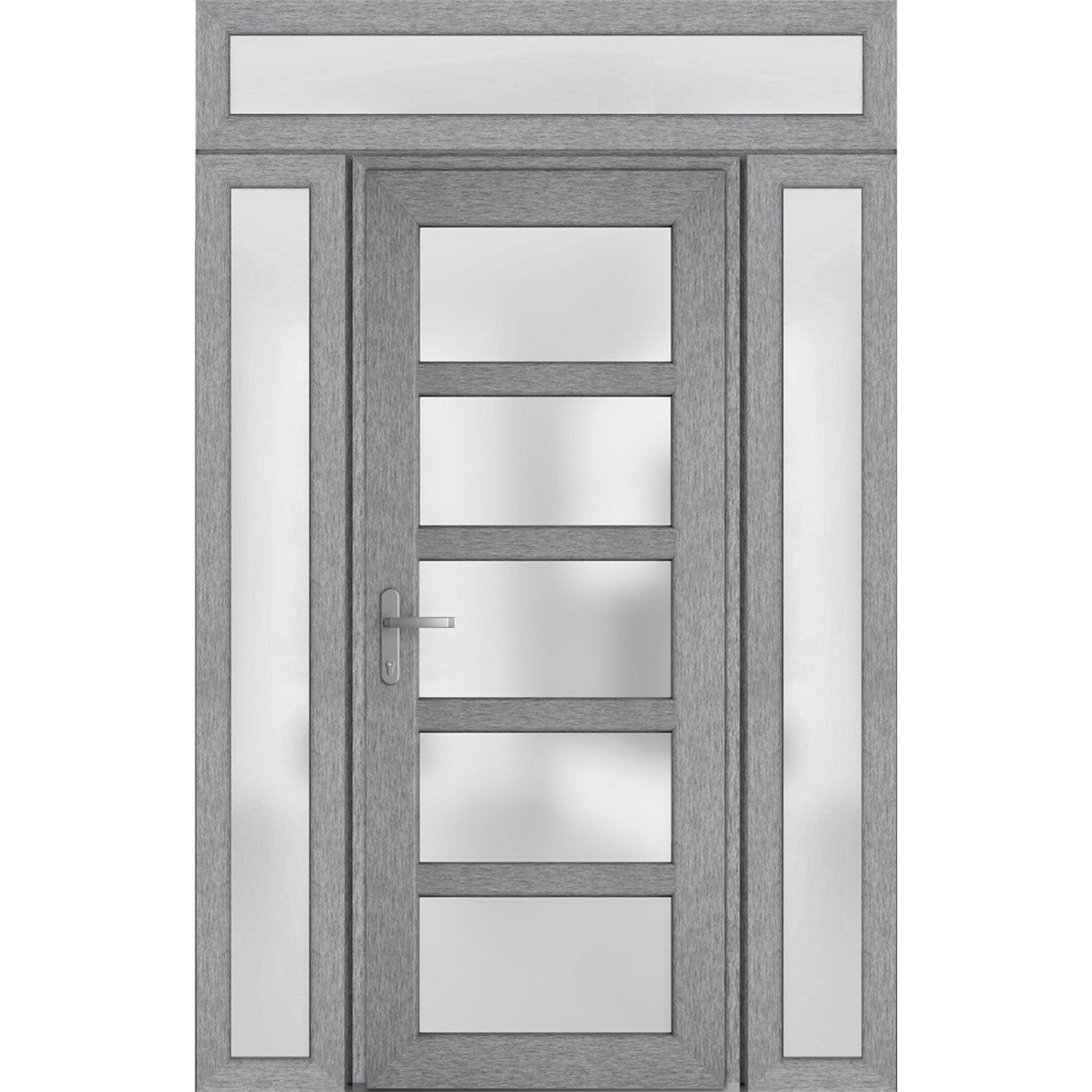 Front Exterior Prehung Metal-Plastic Door Frosted Glass / Manux 8002 ...
