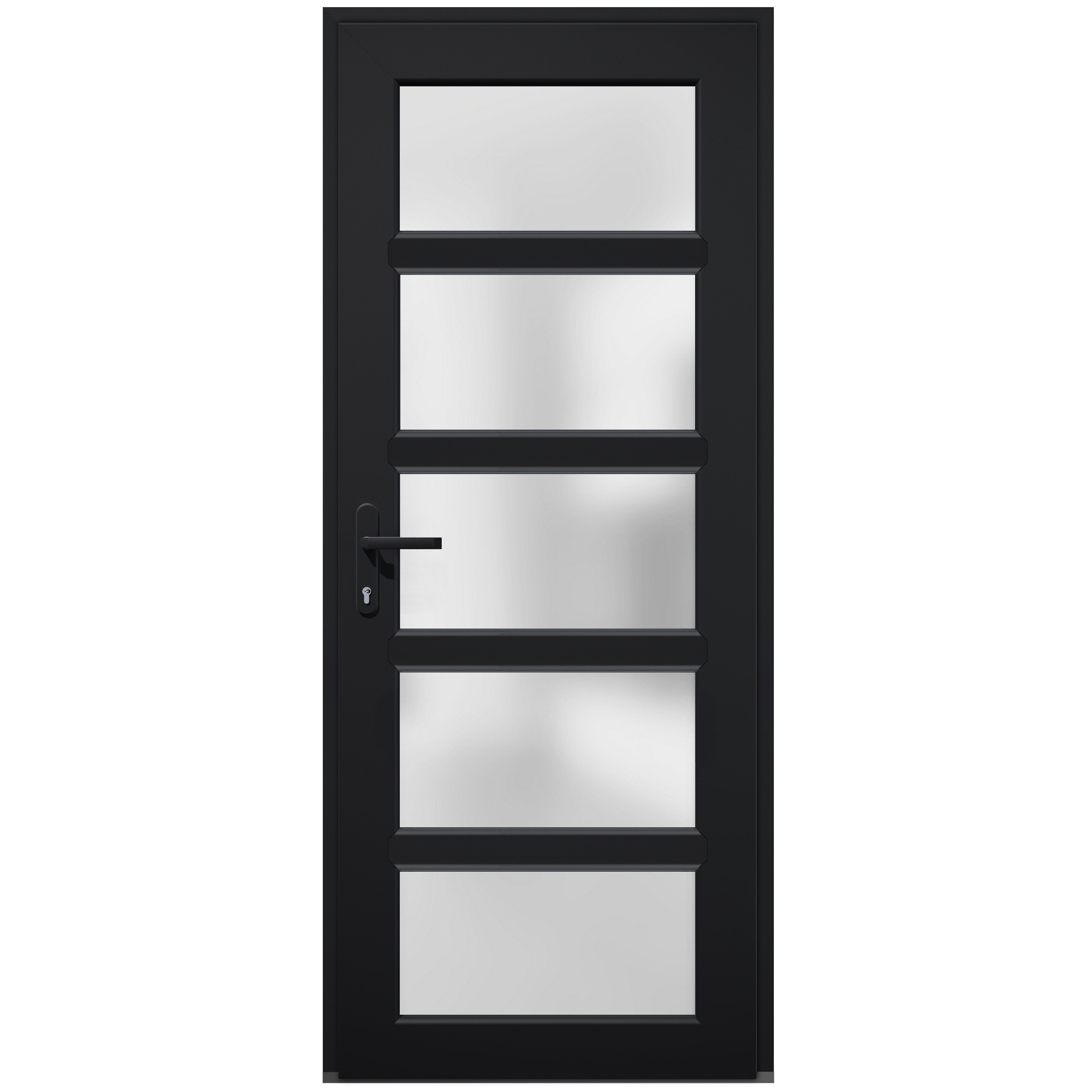 Front Exterior Prehung Metal-Plastic Door Frosted Glass / Manux 8002 ...