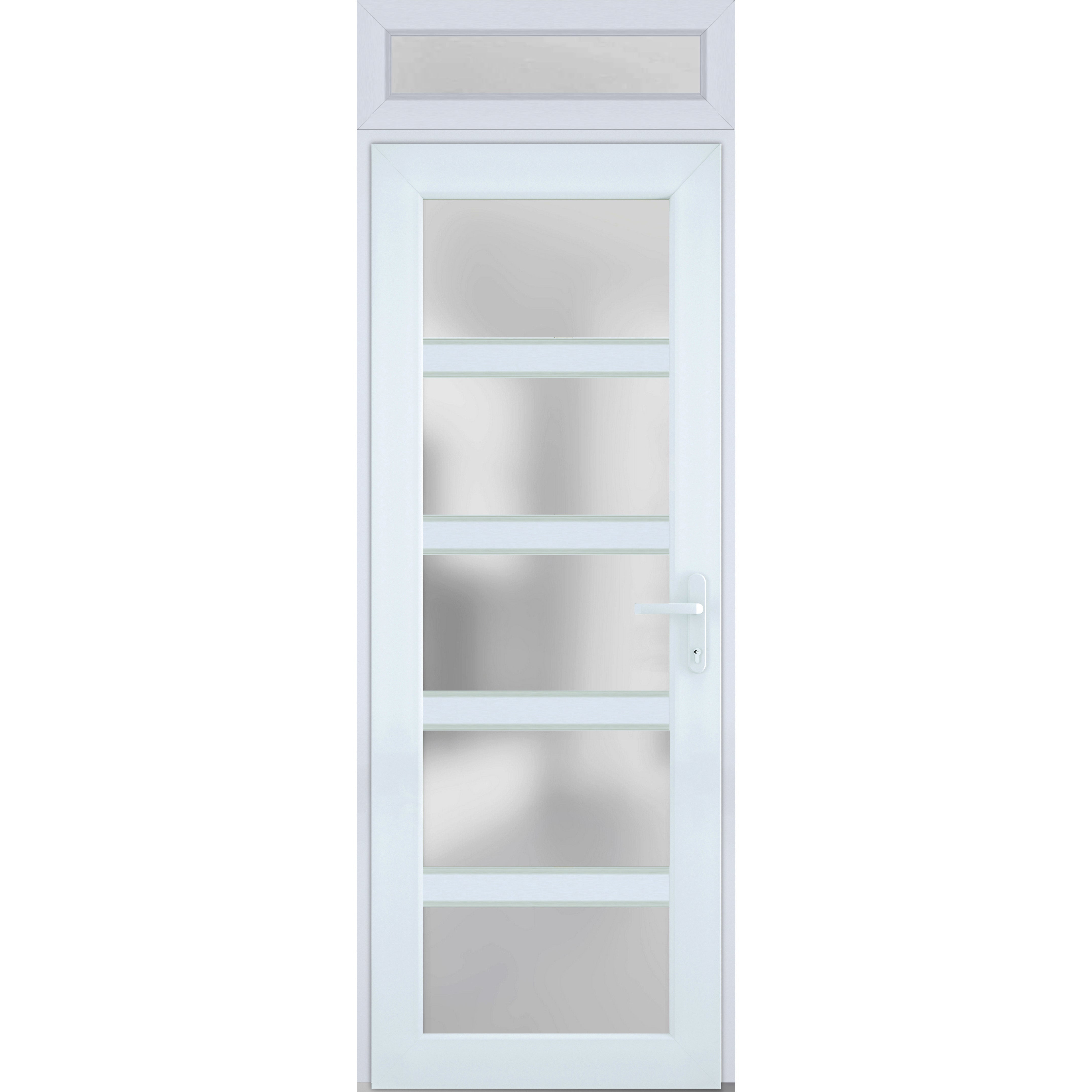 Front Exterior Prehung Metal-Plastic Door Frosted Glass / Manux 8002 ...