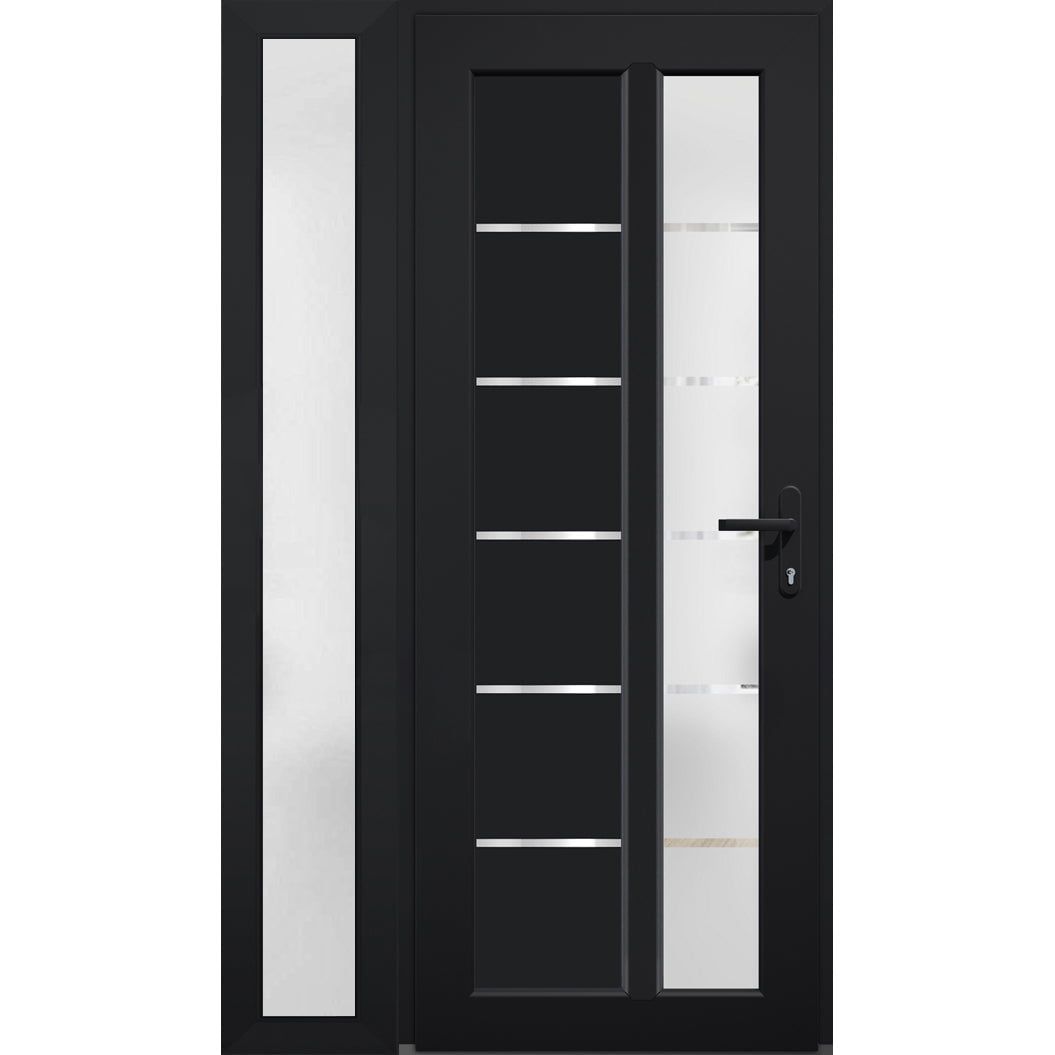 Front Exterior Prehung Metal-Plastic Door Frosted Glass / Manux 8088 ...
