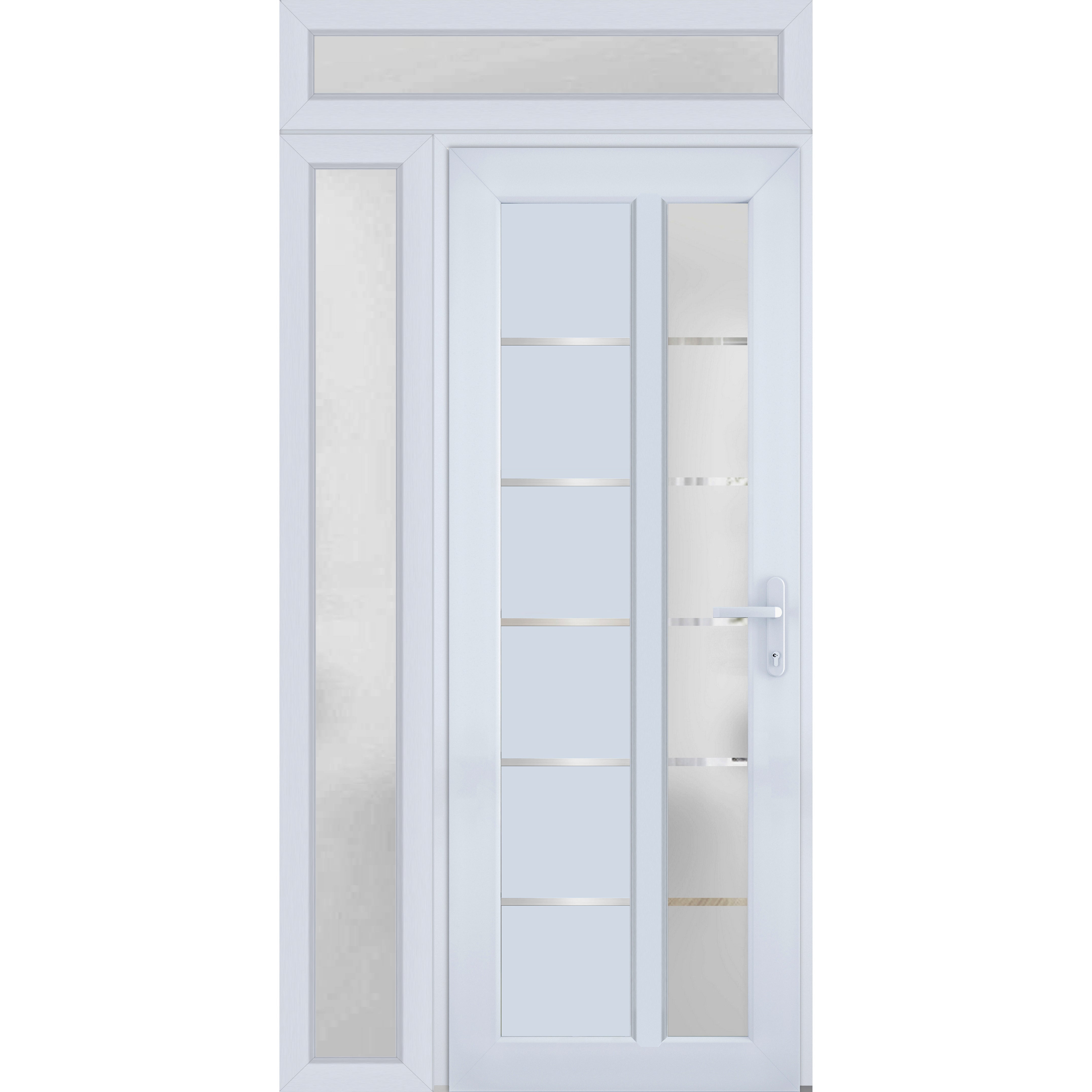 Front Exterior Prehung Metal-Plastic Door Frosted Glass / Manux 8088 ...
