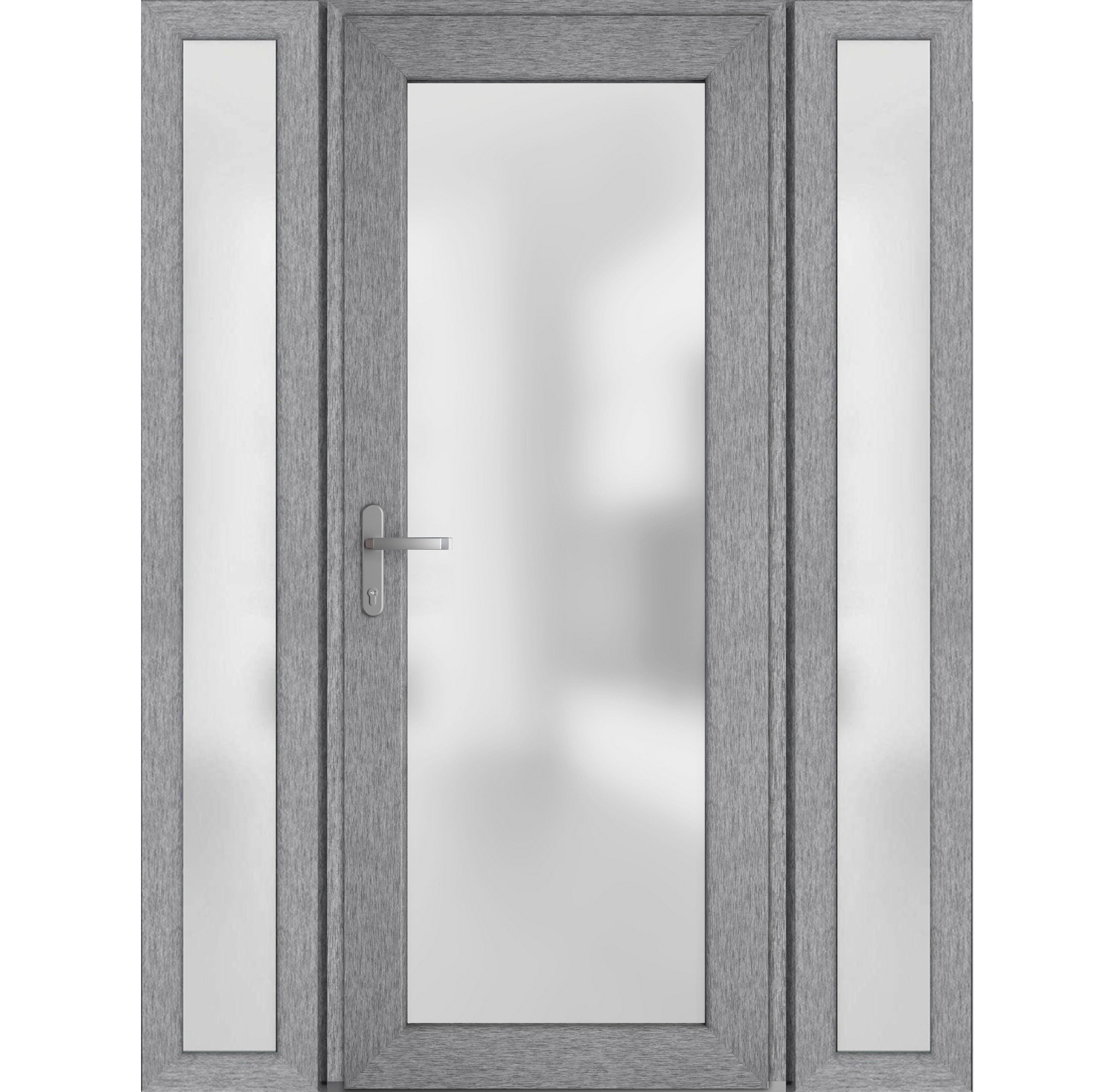 Front Exterior Prehung Metal-Plastic Door Frosted Glass / Manux 8102 ...