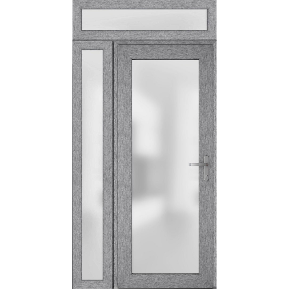 Front Exterior Prehung Metal-Plastic Door Frosted Glass / Manux 8102 ...