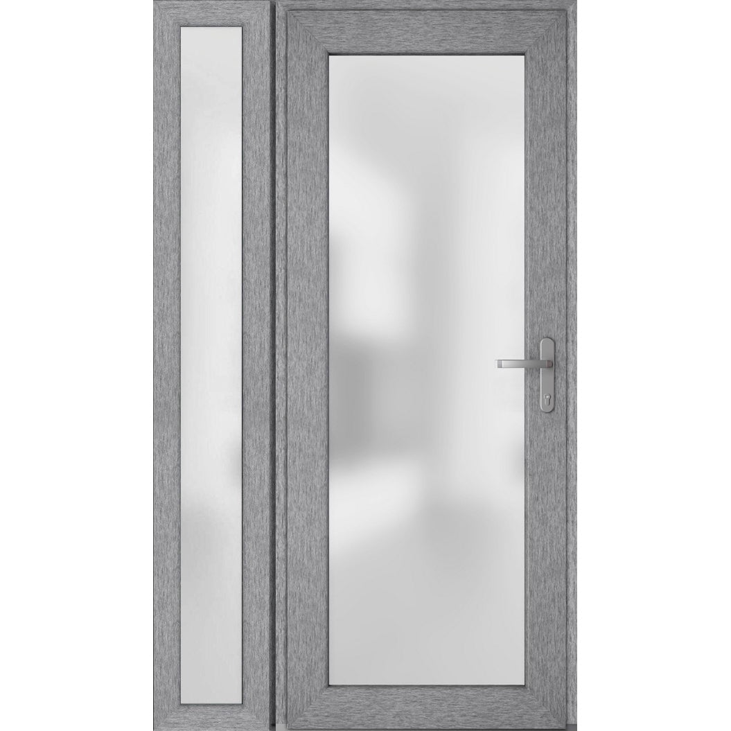Front Exterior Prehung Metal-Plastic Door Frosted Glass / Manux 8102 ...