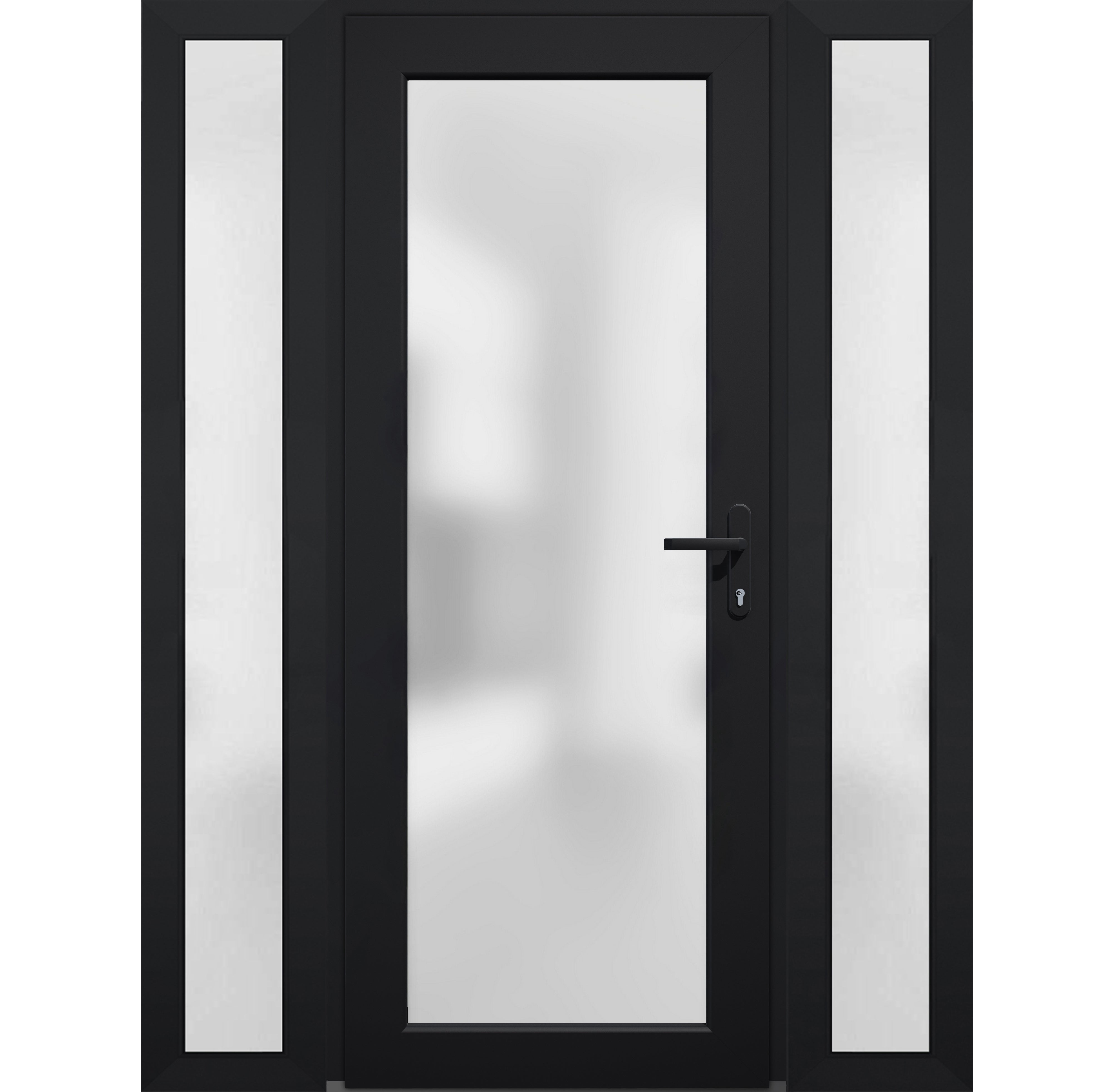 Front Exterior Prehung Metal-Plastic Door Frosted Glass / Manux 8102 ...