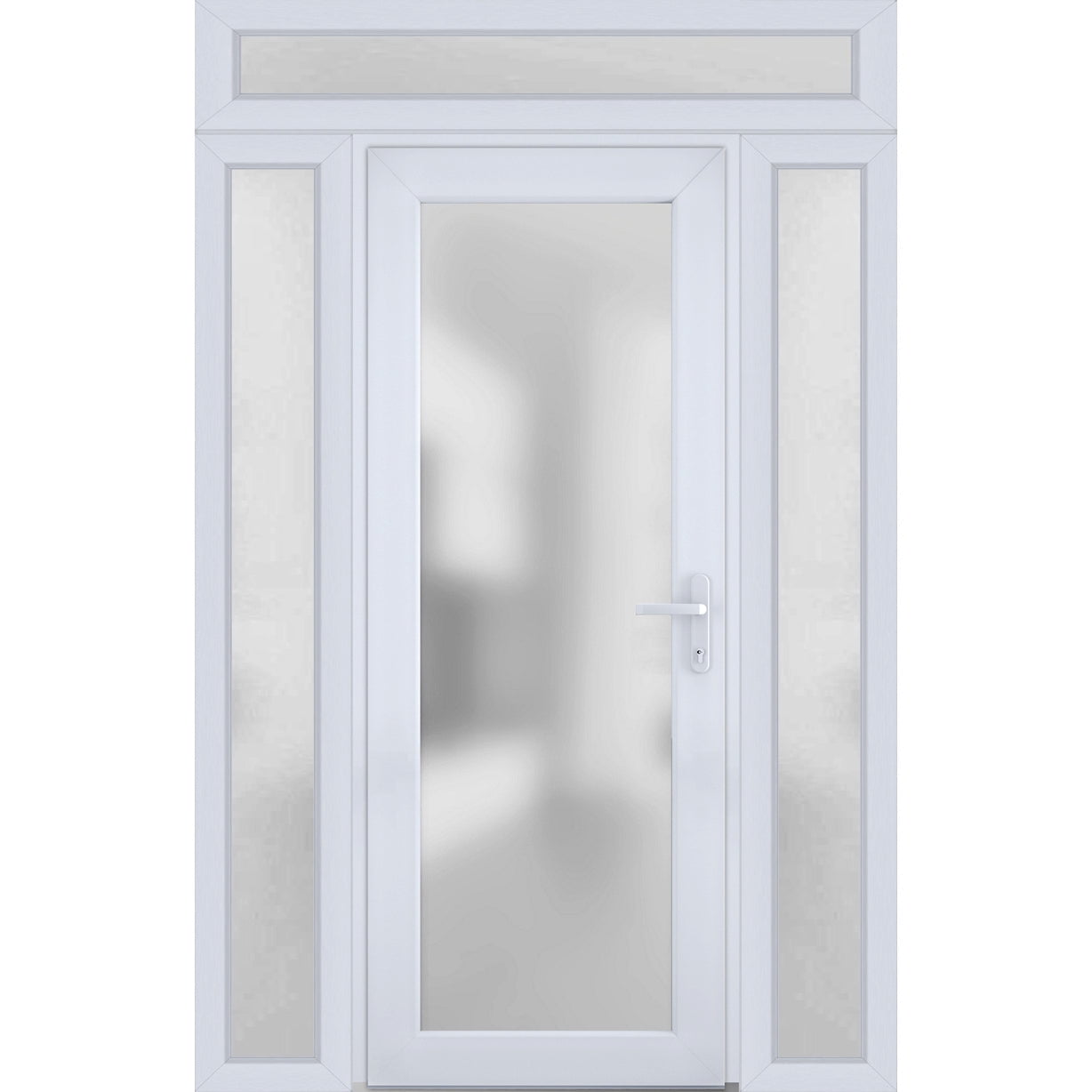 Front Exterior Prehung Metal-Plastic Door Frosted Glass / Manux 8102 ...