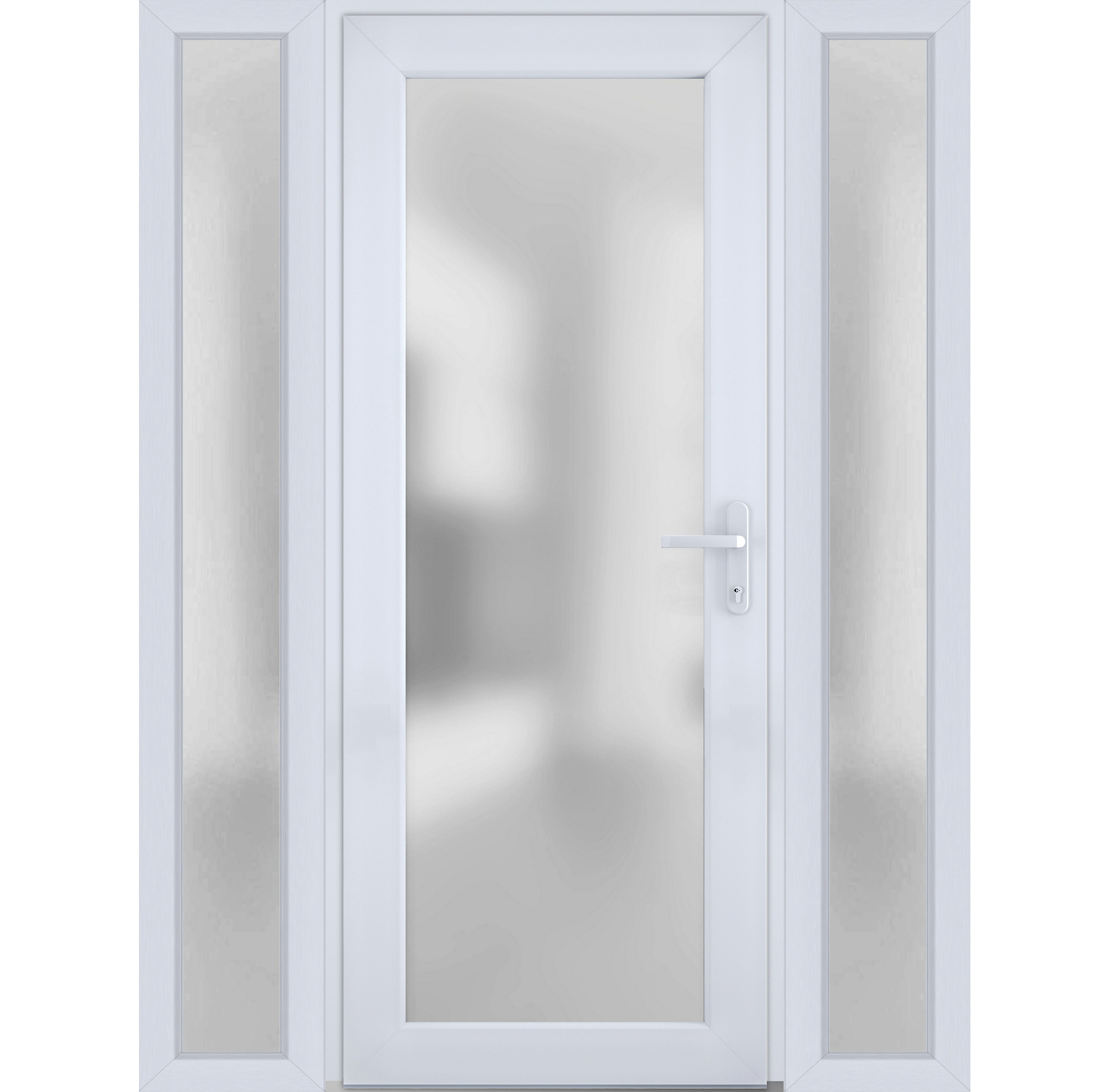 Front Exterior Prehung Metal-Plastic Door Frosted Glass / Manux 8102 ...
