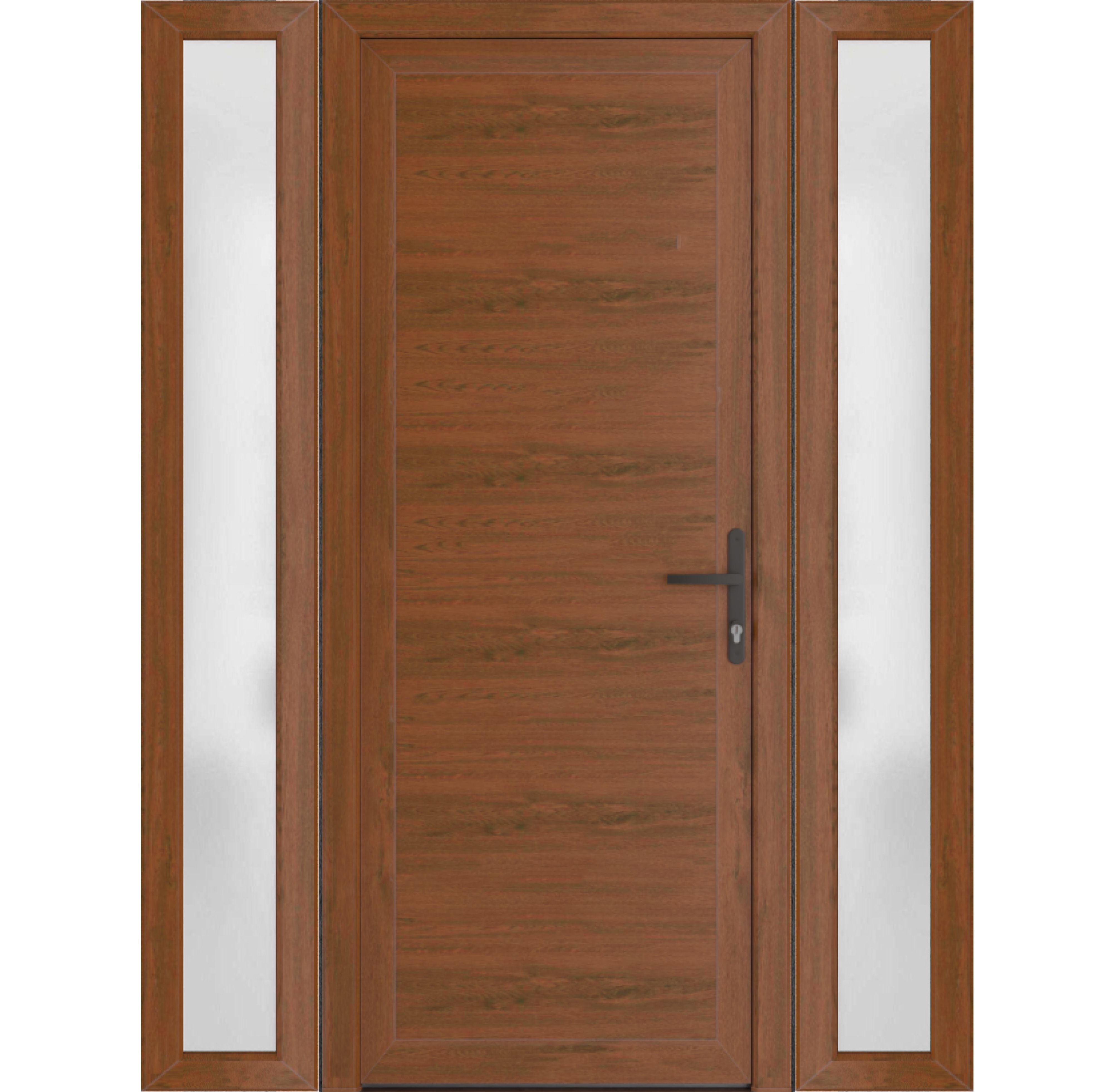 Front Exterior Prehung Metal-Plastic Door Frosted Glass | Manux 8111 ...
