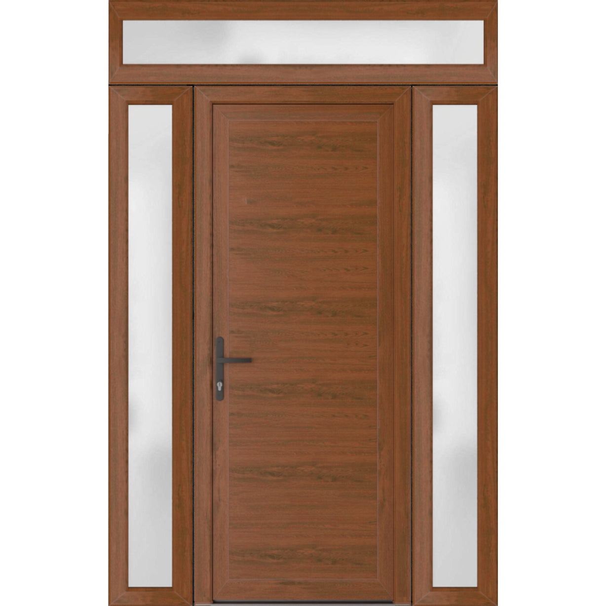 Front Exterior Prehung Metal-Plastic Door Frosted Glass | Manux 8111 ...