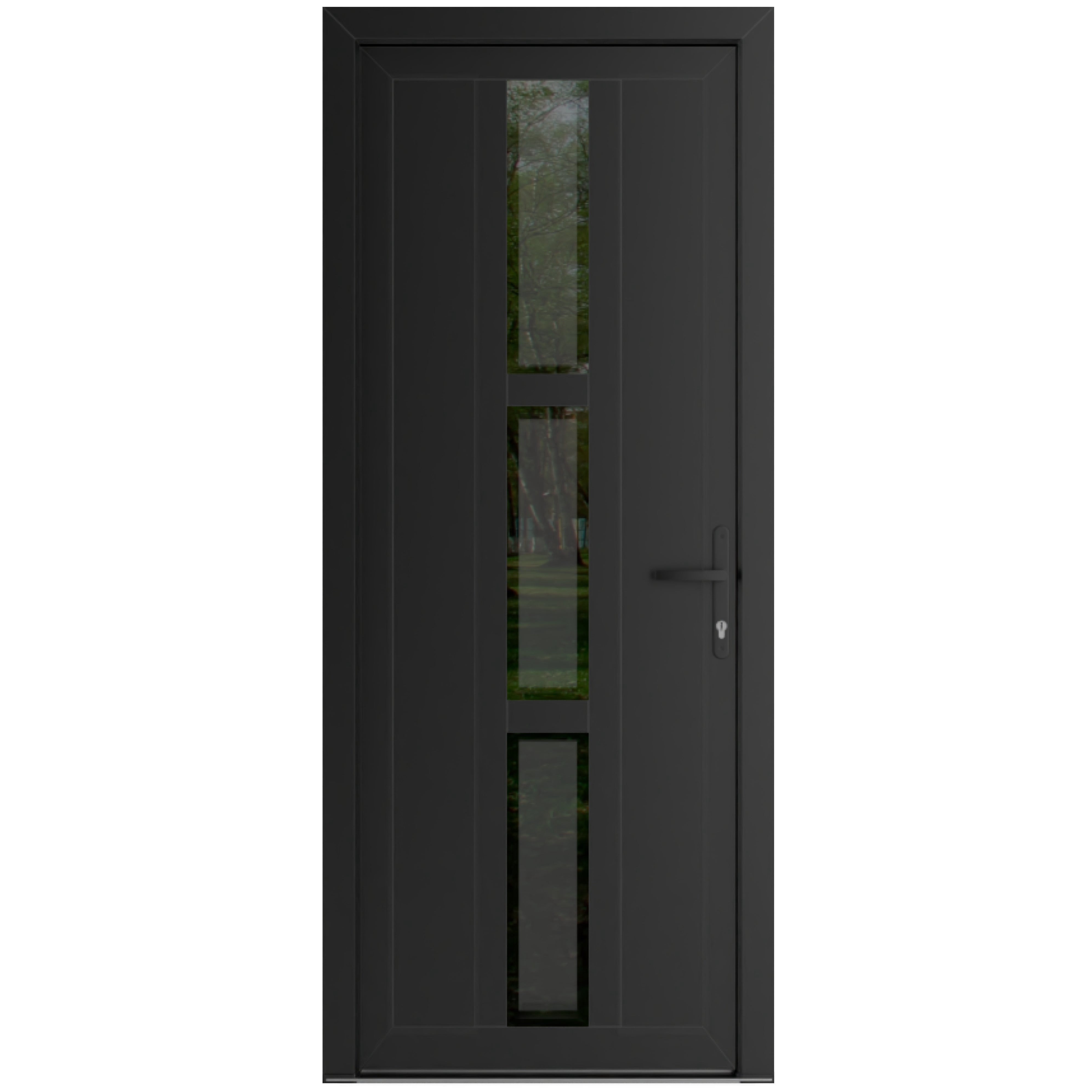 Front Exterior Prehung Metal-Plastic Door Frosted Glass | Manux 8112 ...
