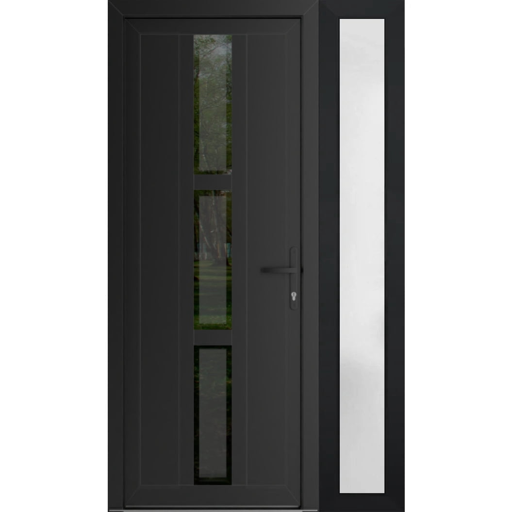Front Exterior Prehung Metal-Plastic Door Frosted Glass | Manux 8112 ...