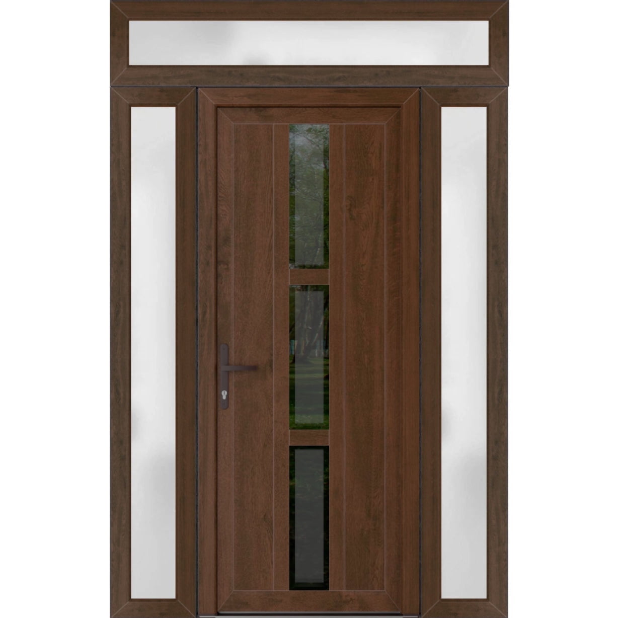 Front Exterior Prehung Metal-Plastic Door Frosted Glass | Manux 8112 ...