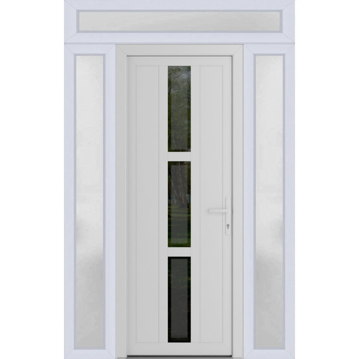 Front Exterior Prehung Metal-Plastic Door Frosted Glass | Manux 8112 ...