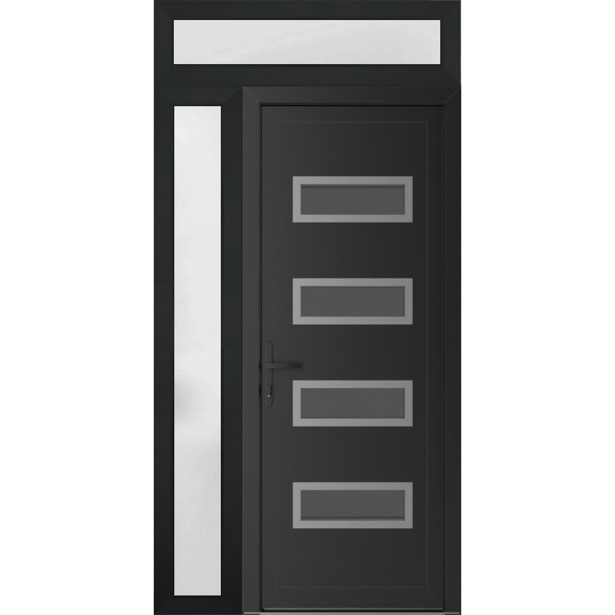 Front Exterior Prehung Metal-Plastic Door Frosted Glass | Manux 8113 ...