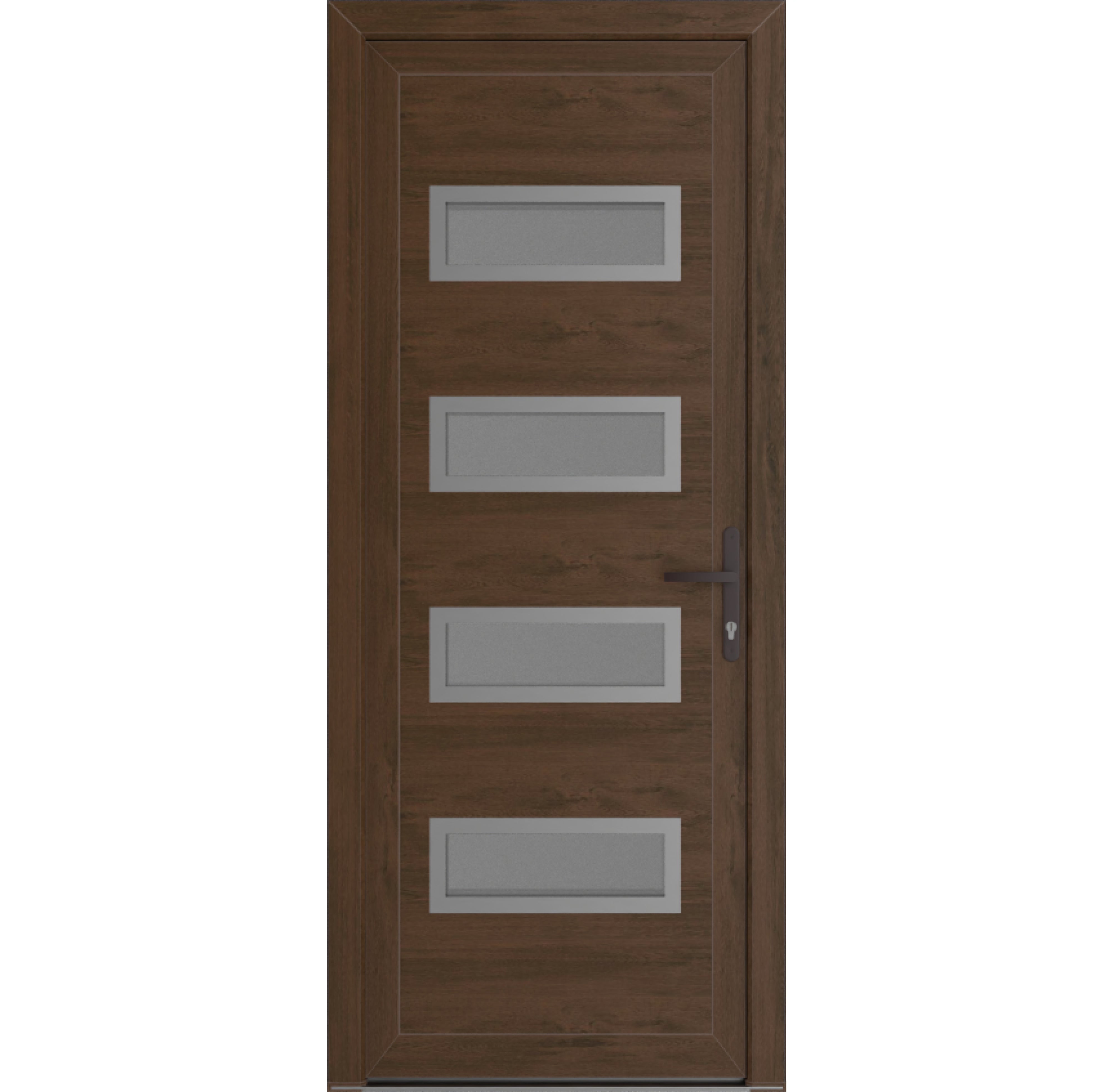 Front Exterior Prehung Metal-Plastic Door Frosted Glass | Manux 8113 ...