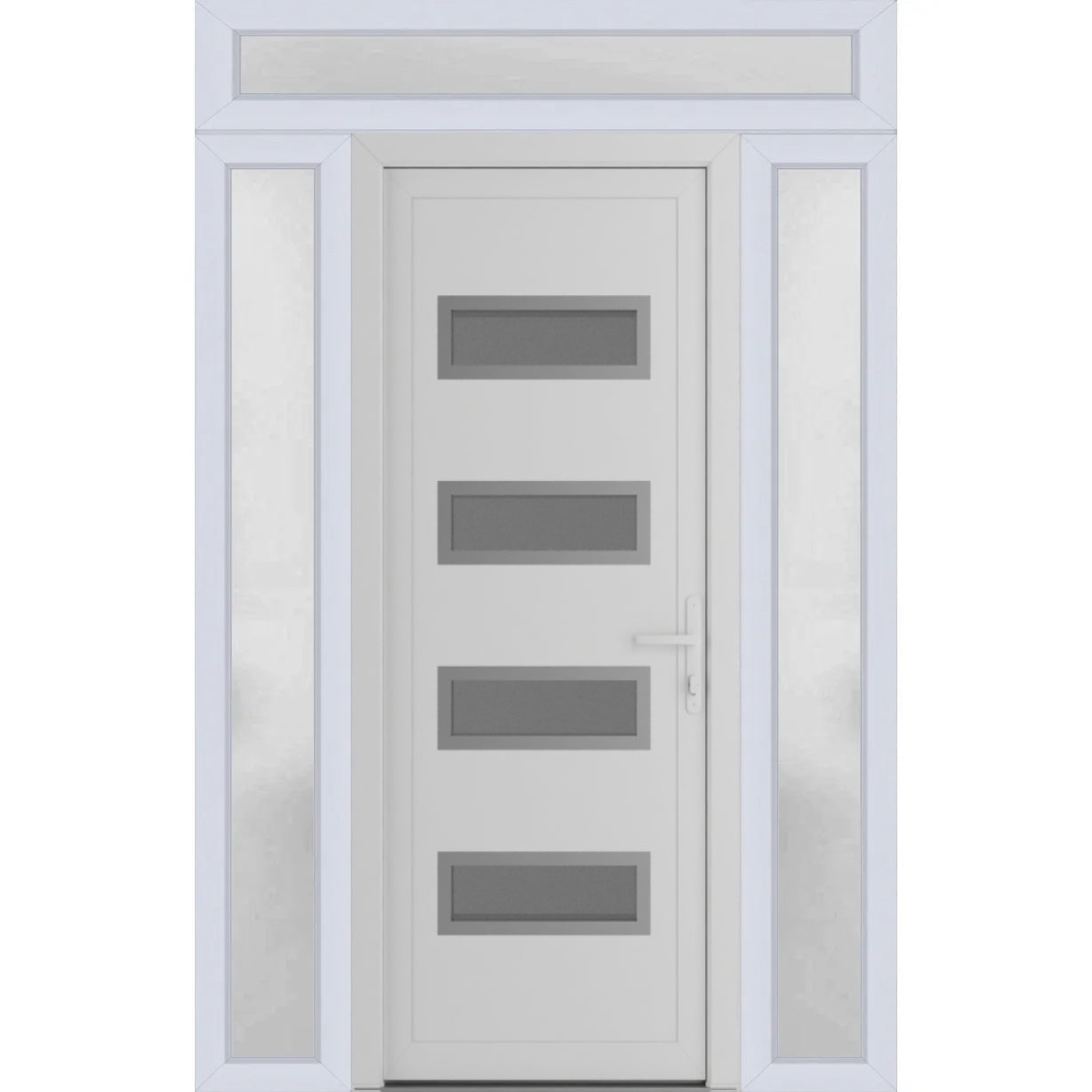 Front Exterior Prehung Metal-Plastic Door Frosted Glass | Manux 8113 ...