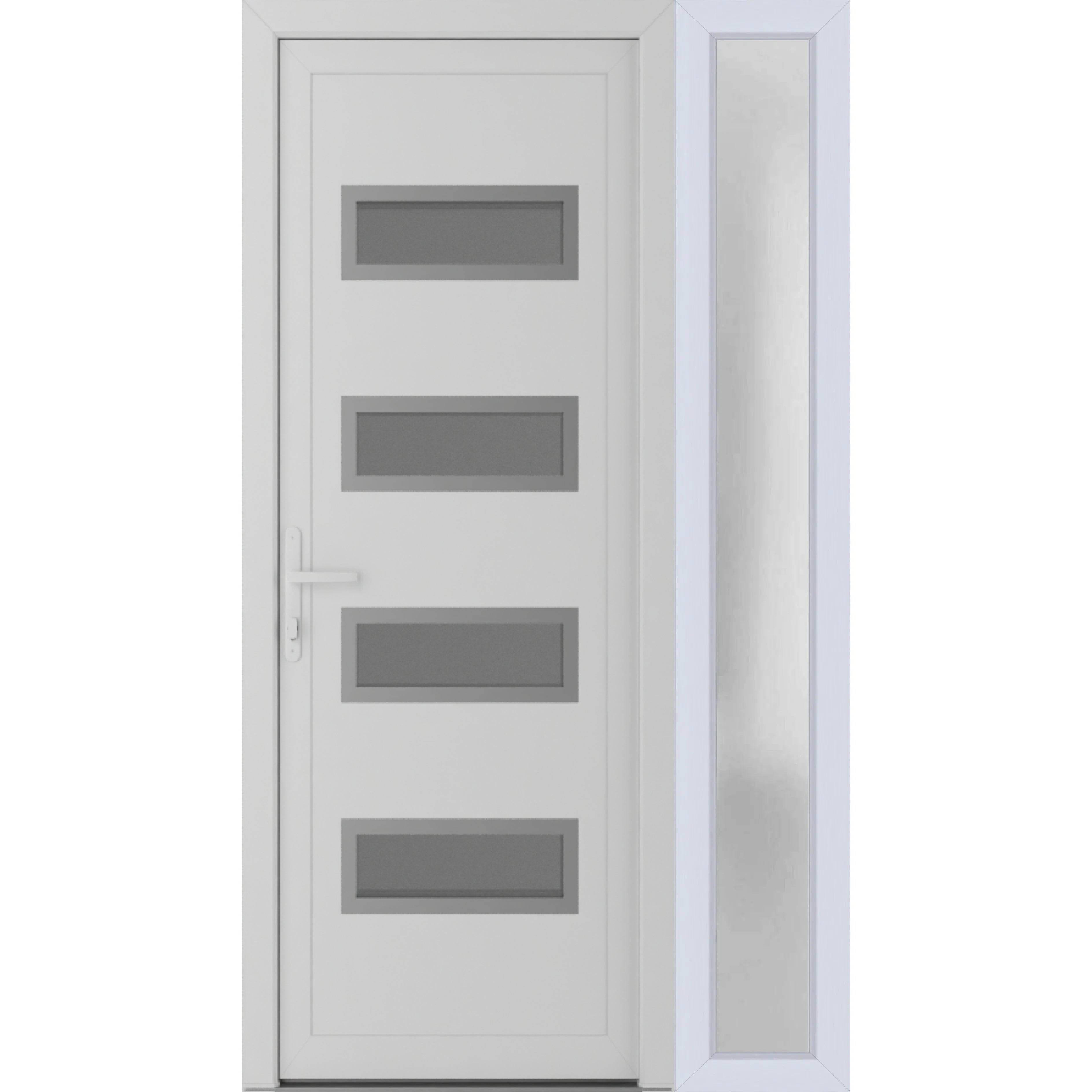 Front Exterior Prehung Metal-Plastic Door Frosted Glass | Manux 8113 ...