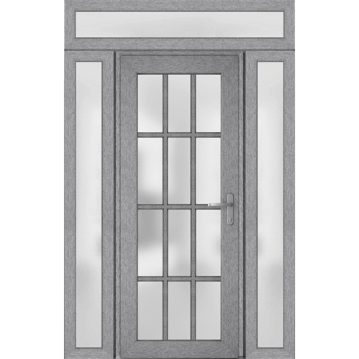 Front Exterior Prehung Metal-Plastic Door Frosted Glass / Manux 8312 ...