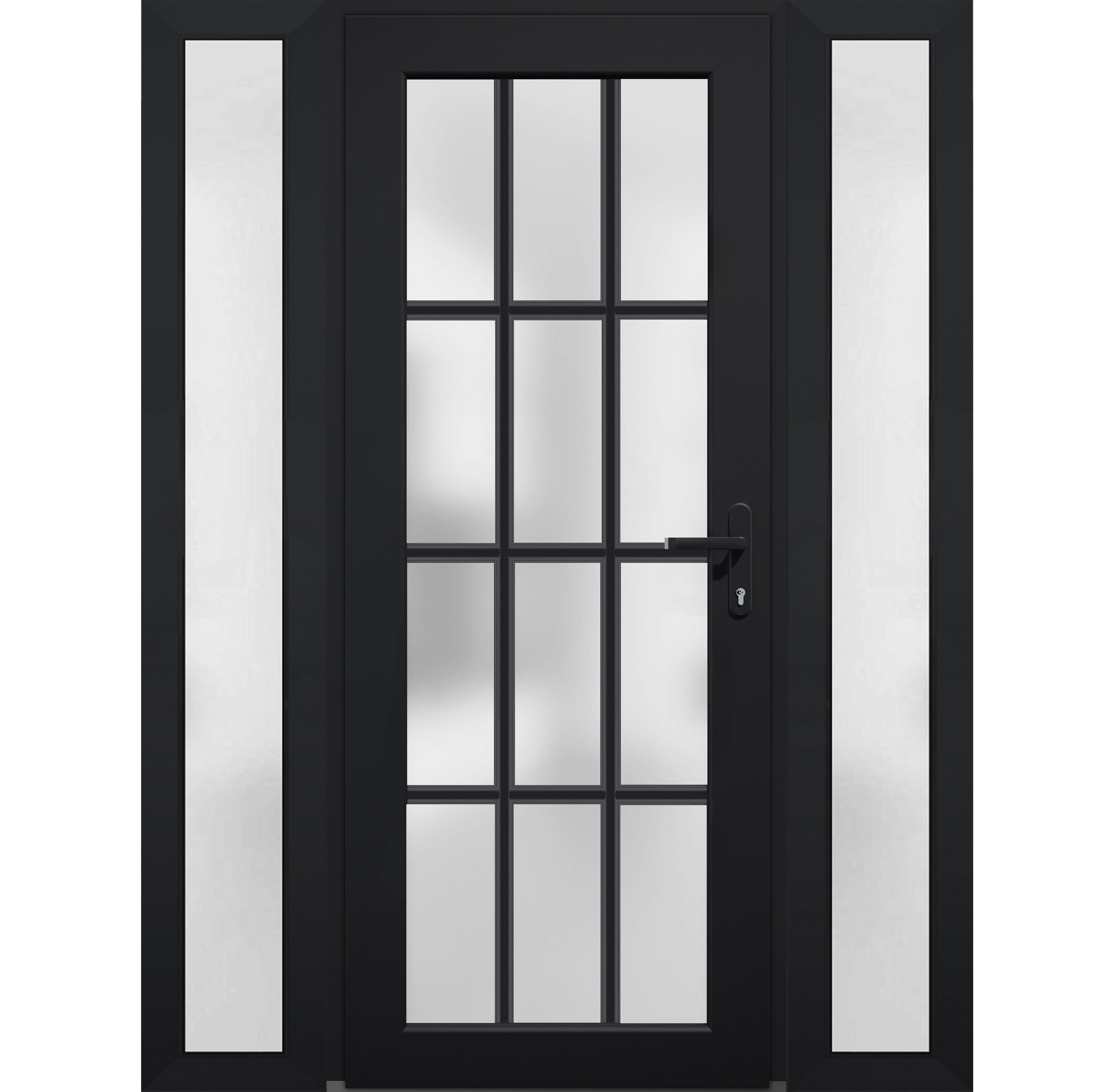 Front Exterior Prehung Metal-Plastic Door Frosted Glass / Manux 8312 ...
