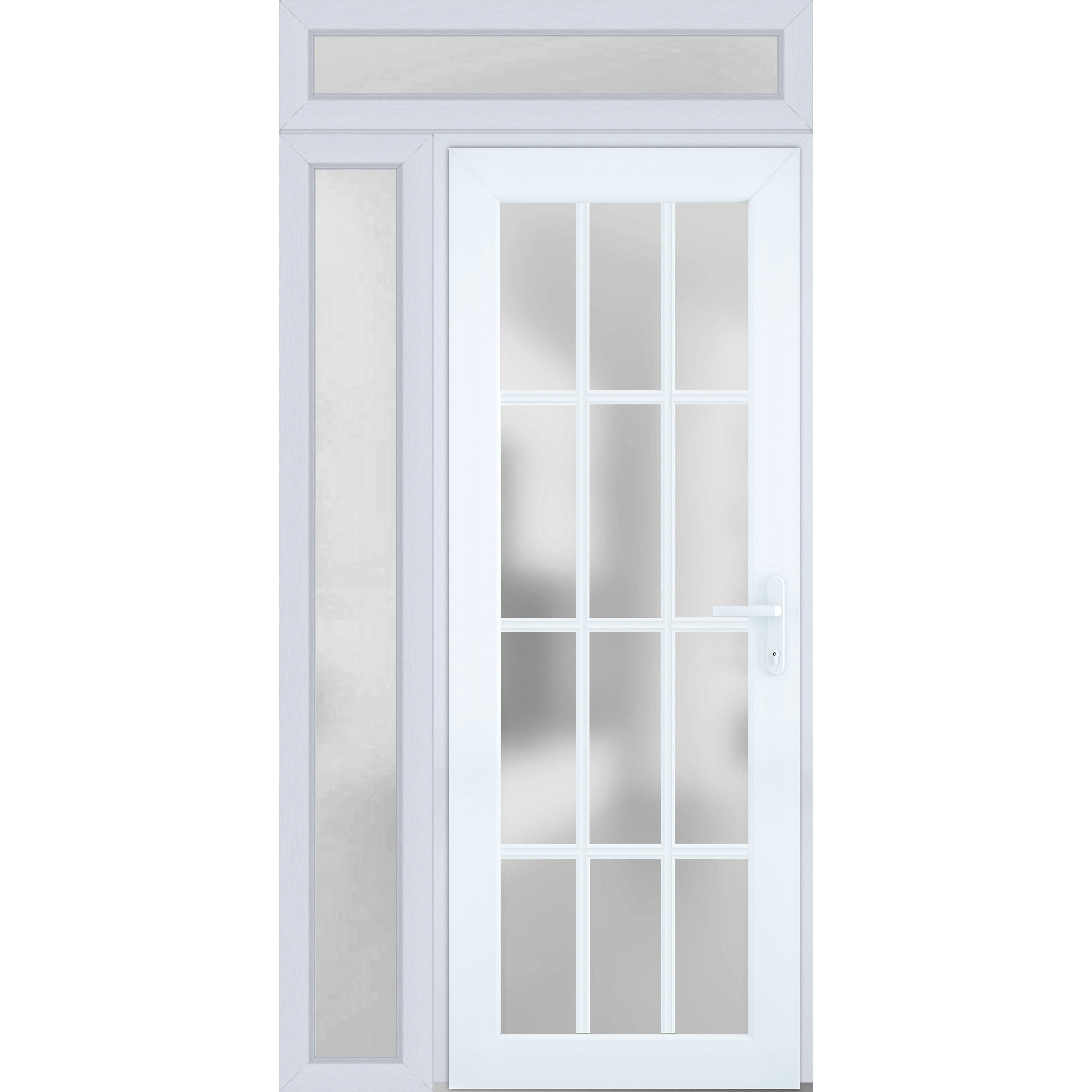 Front Exterior Prehung Metal-Plastic Door Frosted Glass / Manux 8312 ...