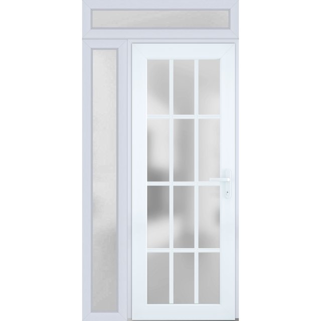 Front Exterior Prehung Metal-Plastic Door Frosted Glass / Manux 8312 ...