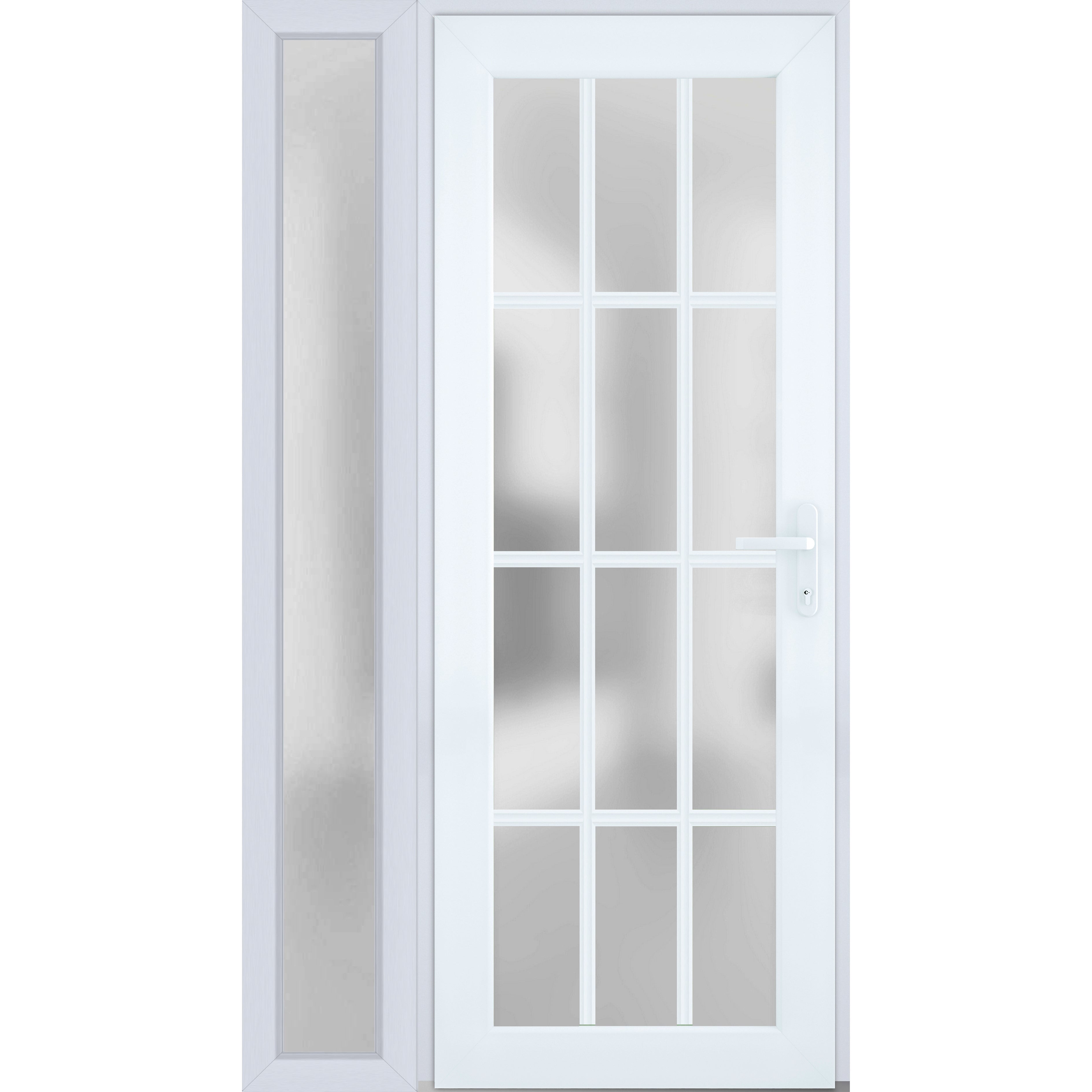 Front Exterior Prehung Metal-Plastic Door Frosted Glass / Manux 8312 ...