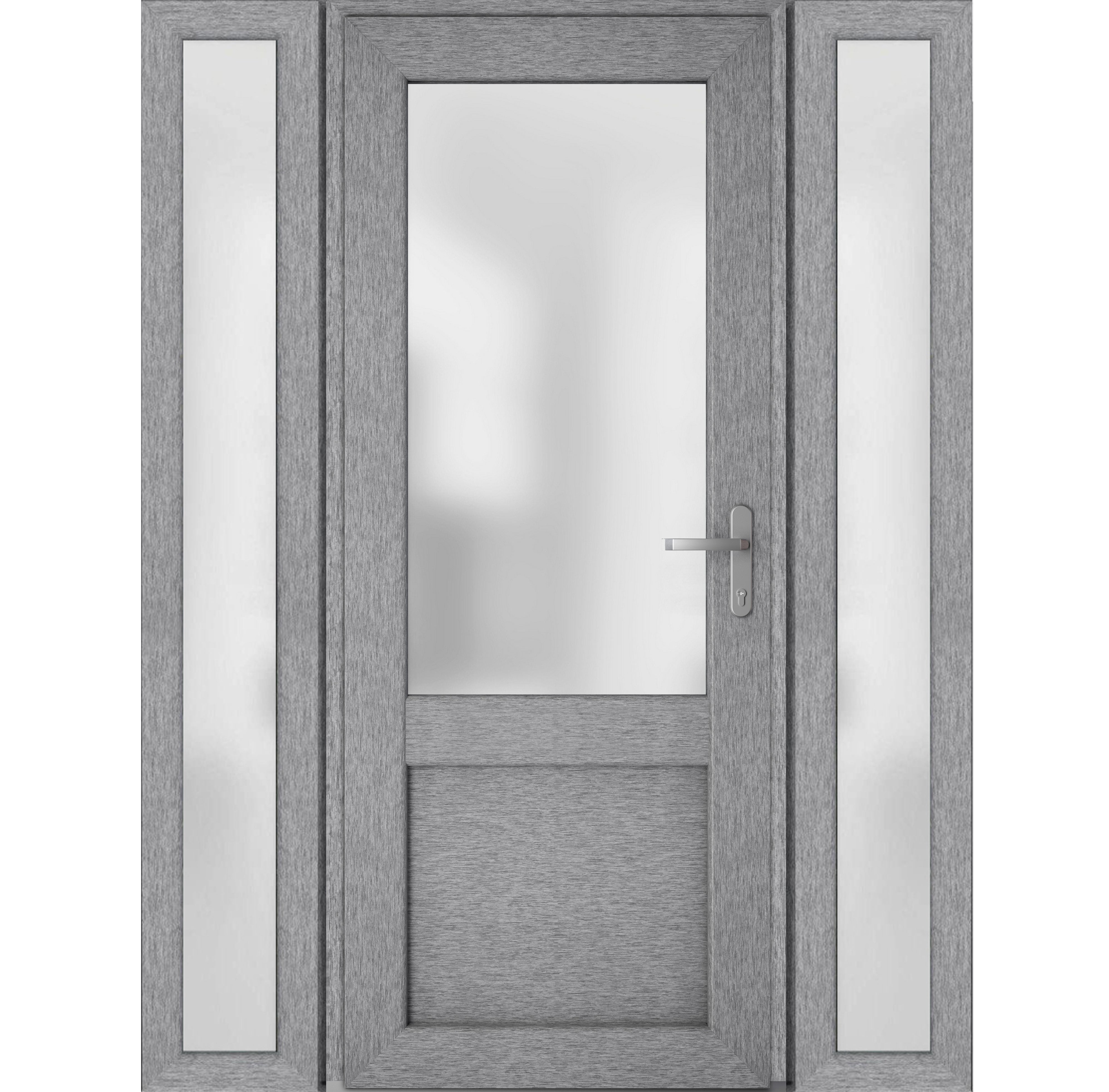 Front Exterior Prehung Metal-Plastic Door Frosted Glass / Manux 8422 ...