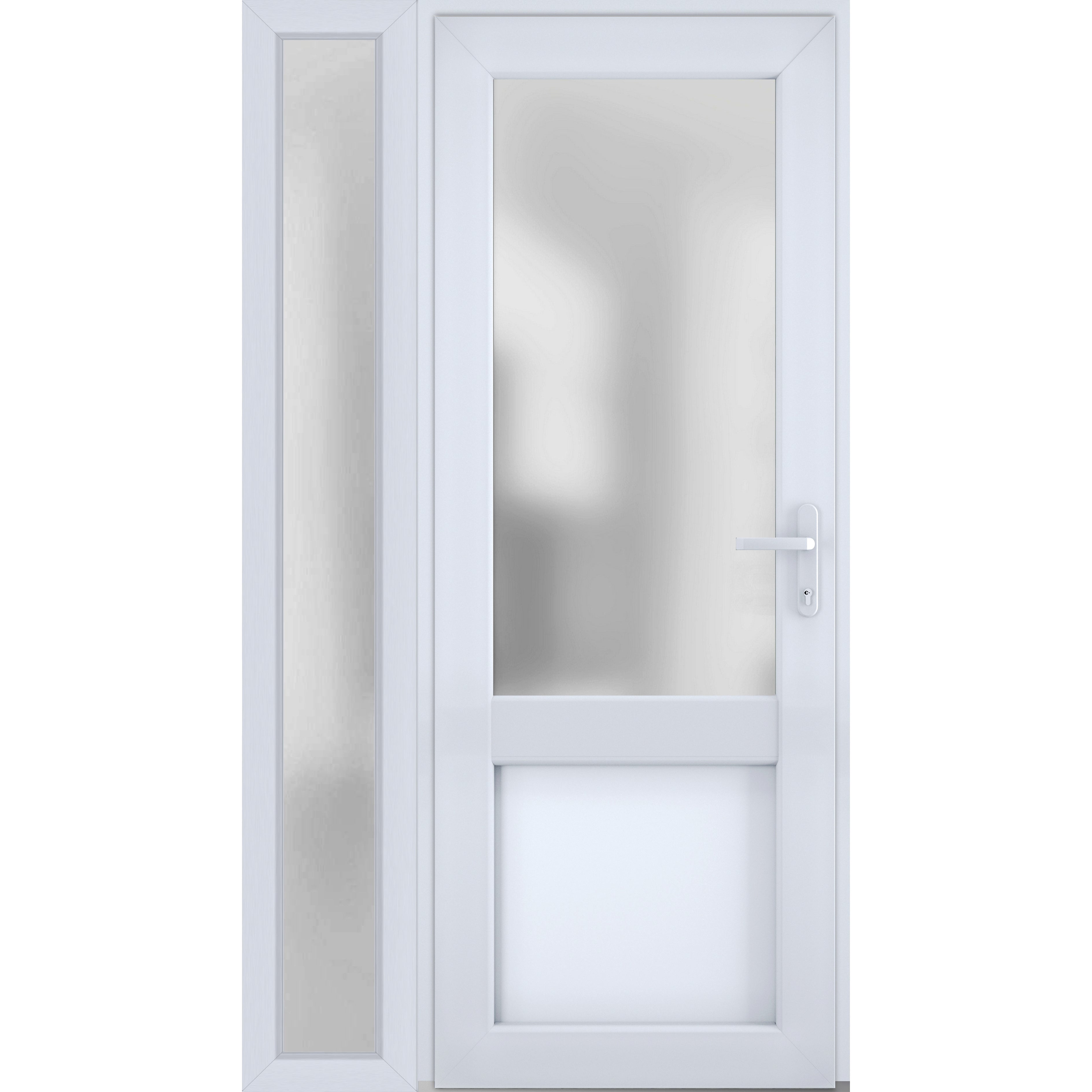 Front Exterior Prehung Metal-Plastic Door Frosted Glass / Manux 8422 ...