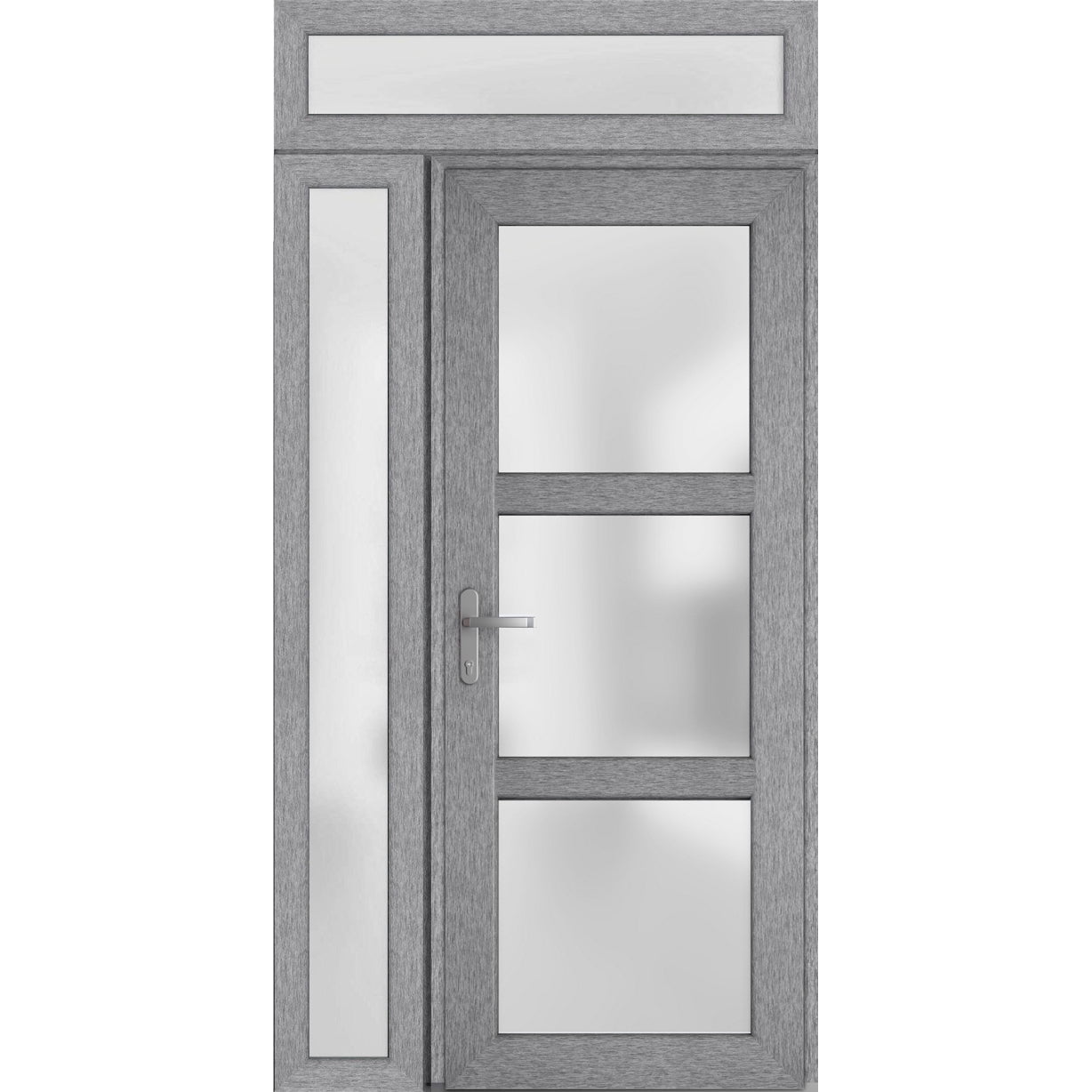 Front Exterior Prehung Metal-Plastic Door Frosted Glass / Manux 8552 ...