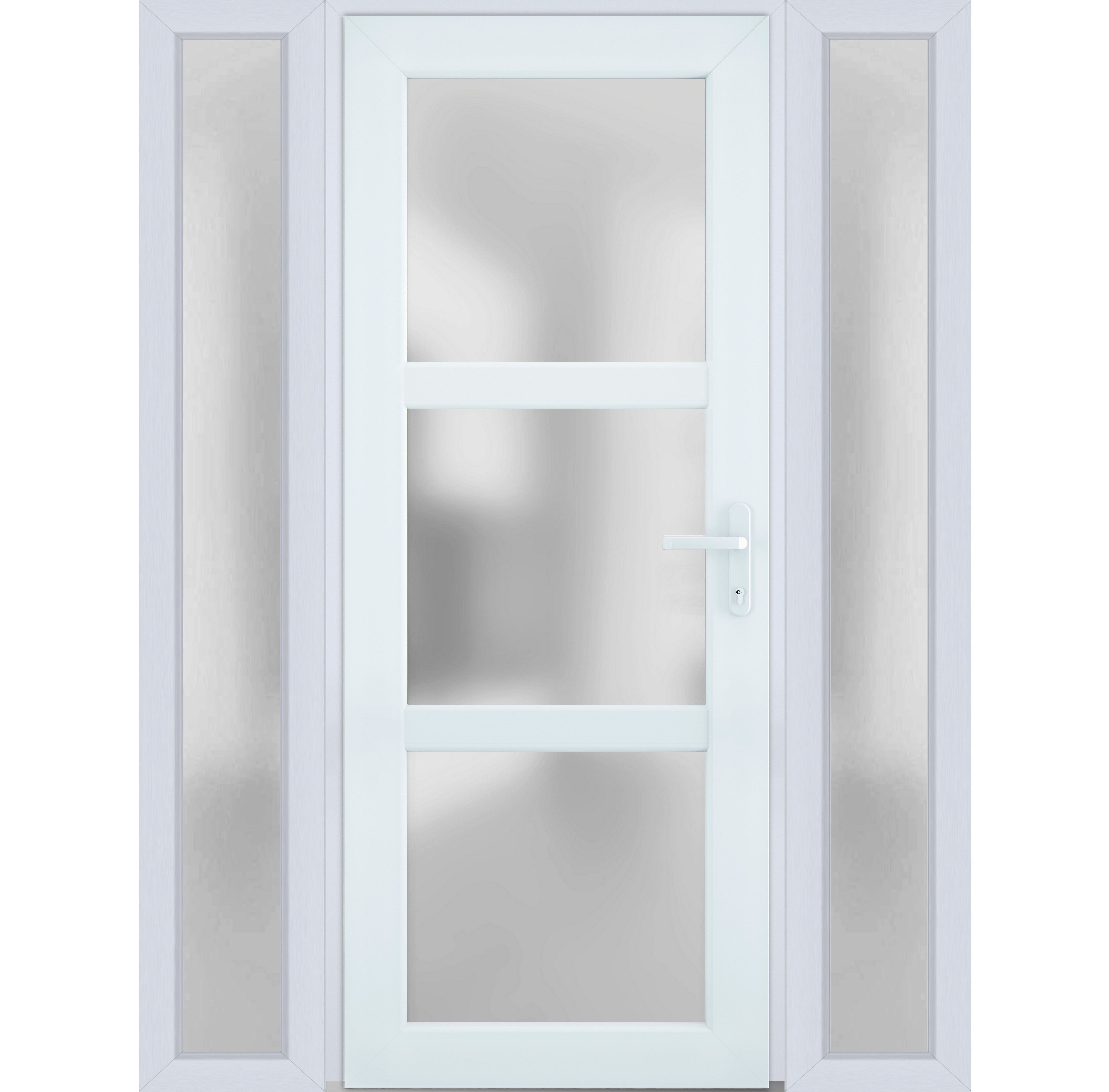 Front Exterior Prehung Metal-Plastic Door Frosted Glass / Manux 8552 ...