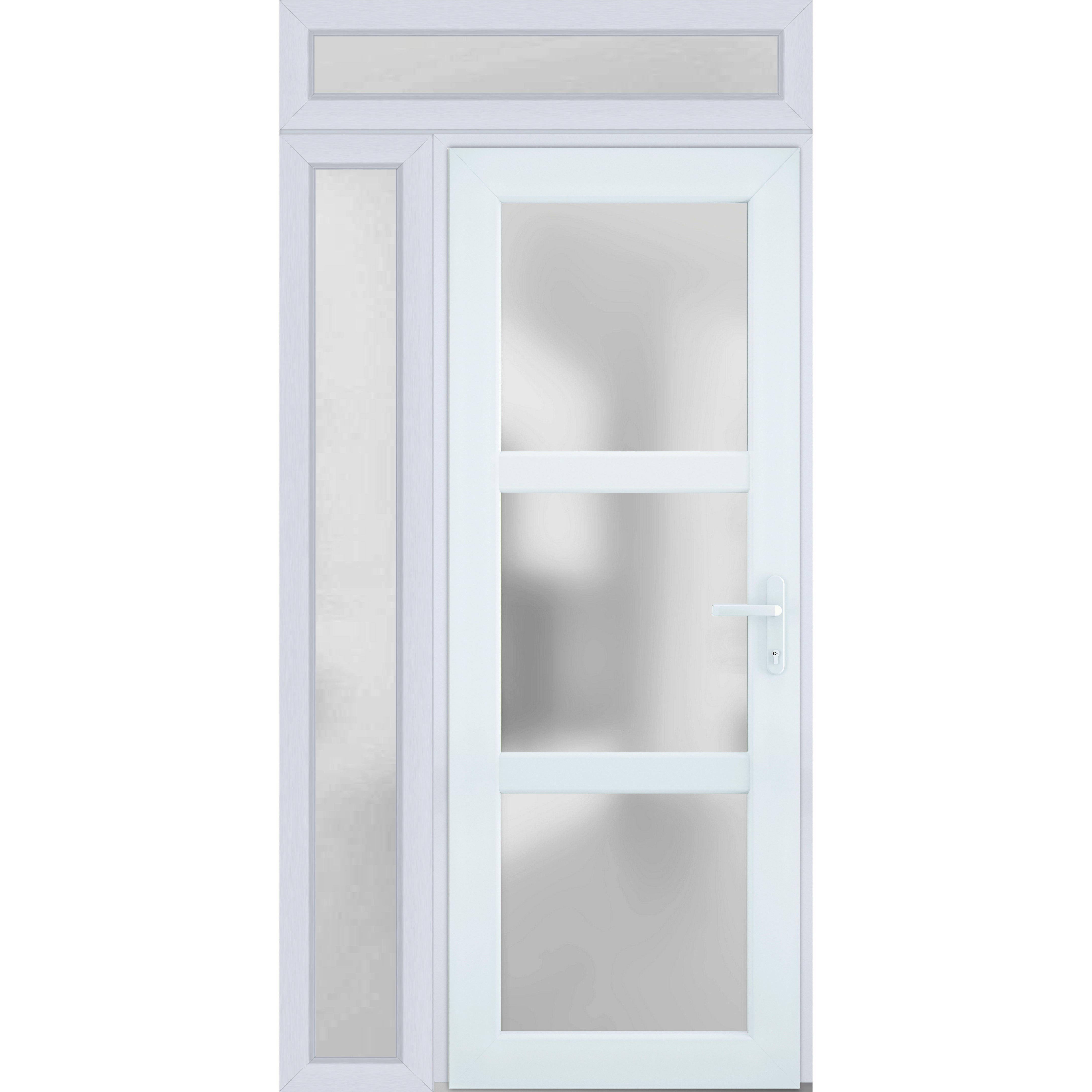 Front Exterior Prehung Metal-Plastic Door Frosted Glass / Manux 8552 ...