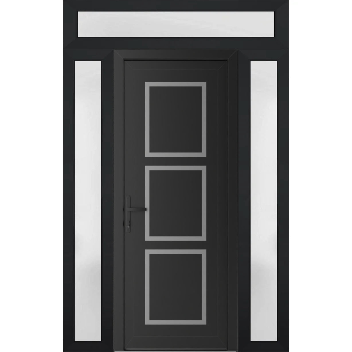 Front Exterior Prehung Metal-Plastic Door Frosted Glass | Manux 8661 ...