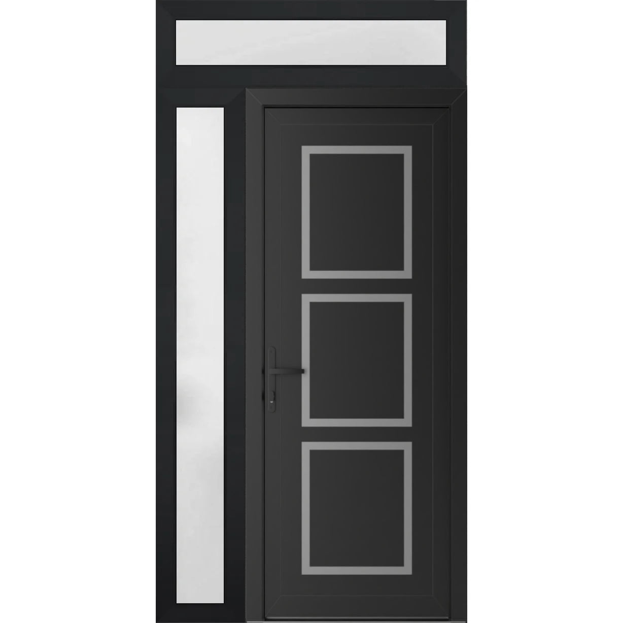 Front Exterior Prehung Metal-Plastic Door Frosted Glass | Manux 8661 ...