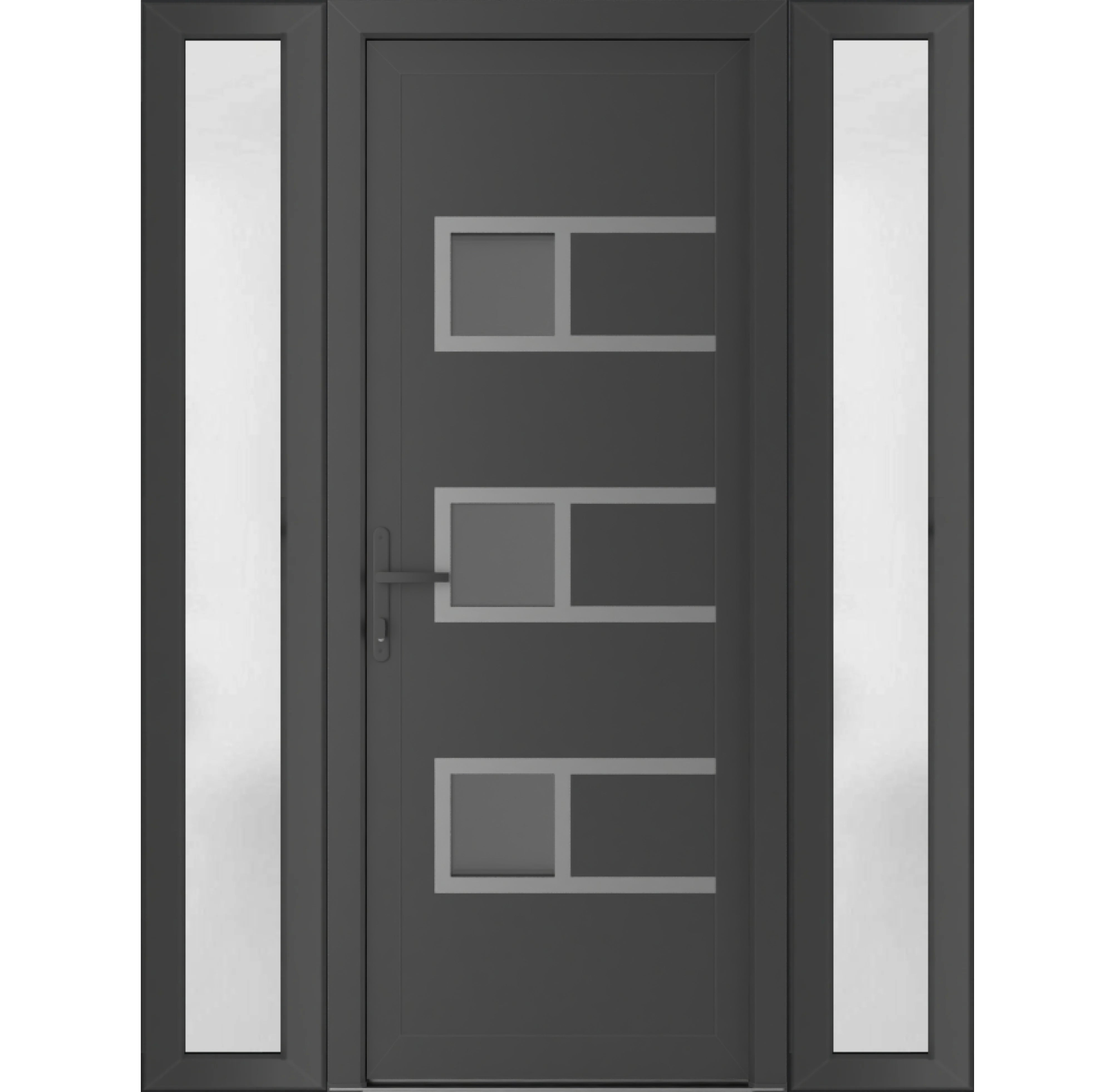 Front Exterior Prehung Metal-Plastic Door Frosted Glass | Manux 8933 ...