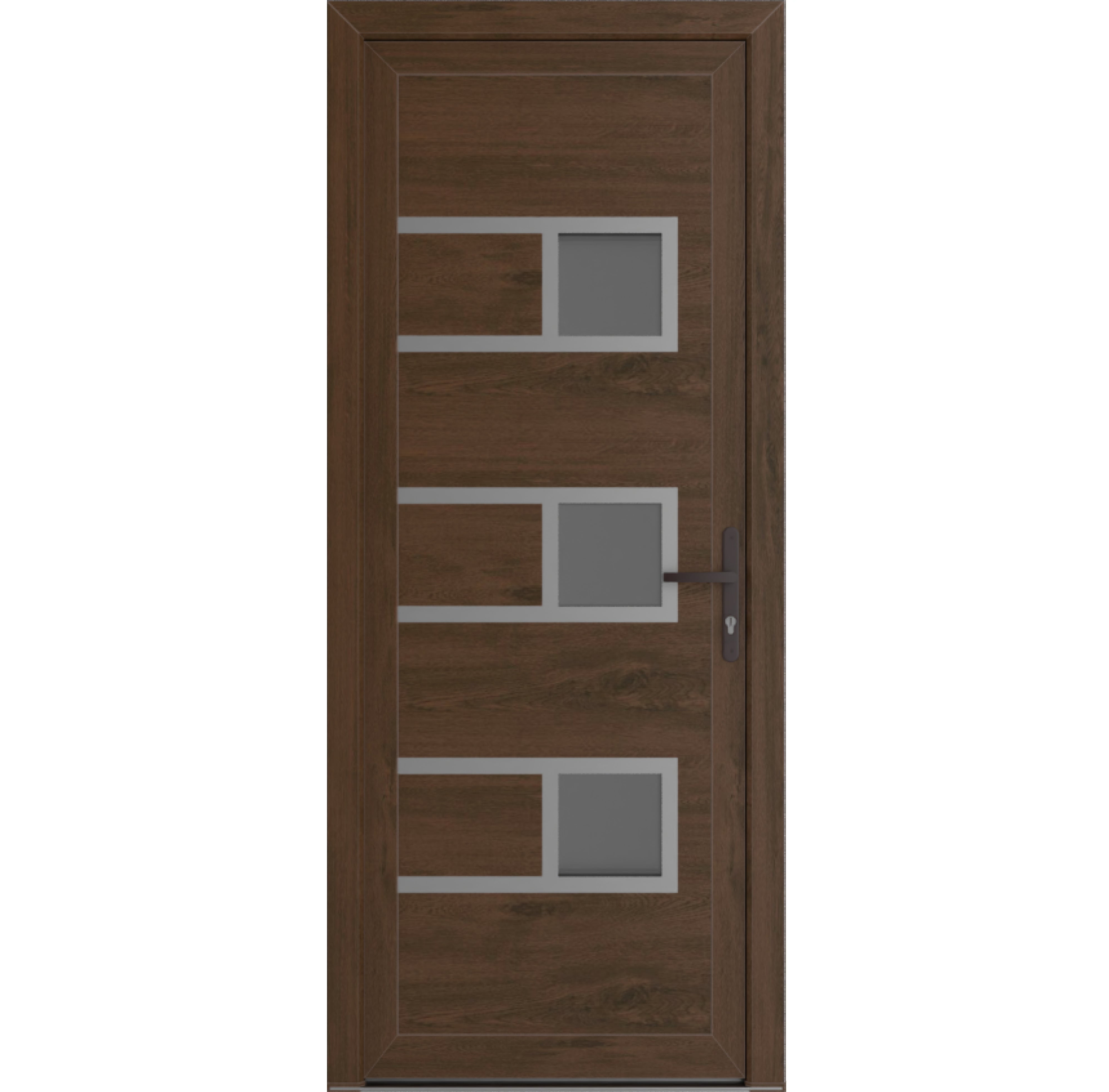 Front Exterior Prehung Metal-Plastic Door Frosted Glass | Manux 8933 ...
