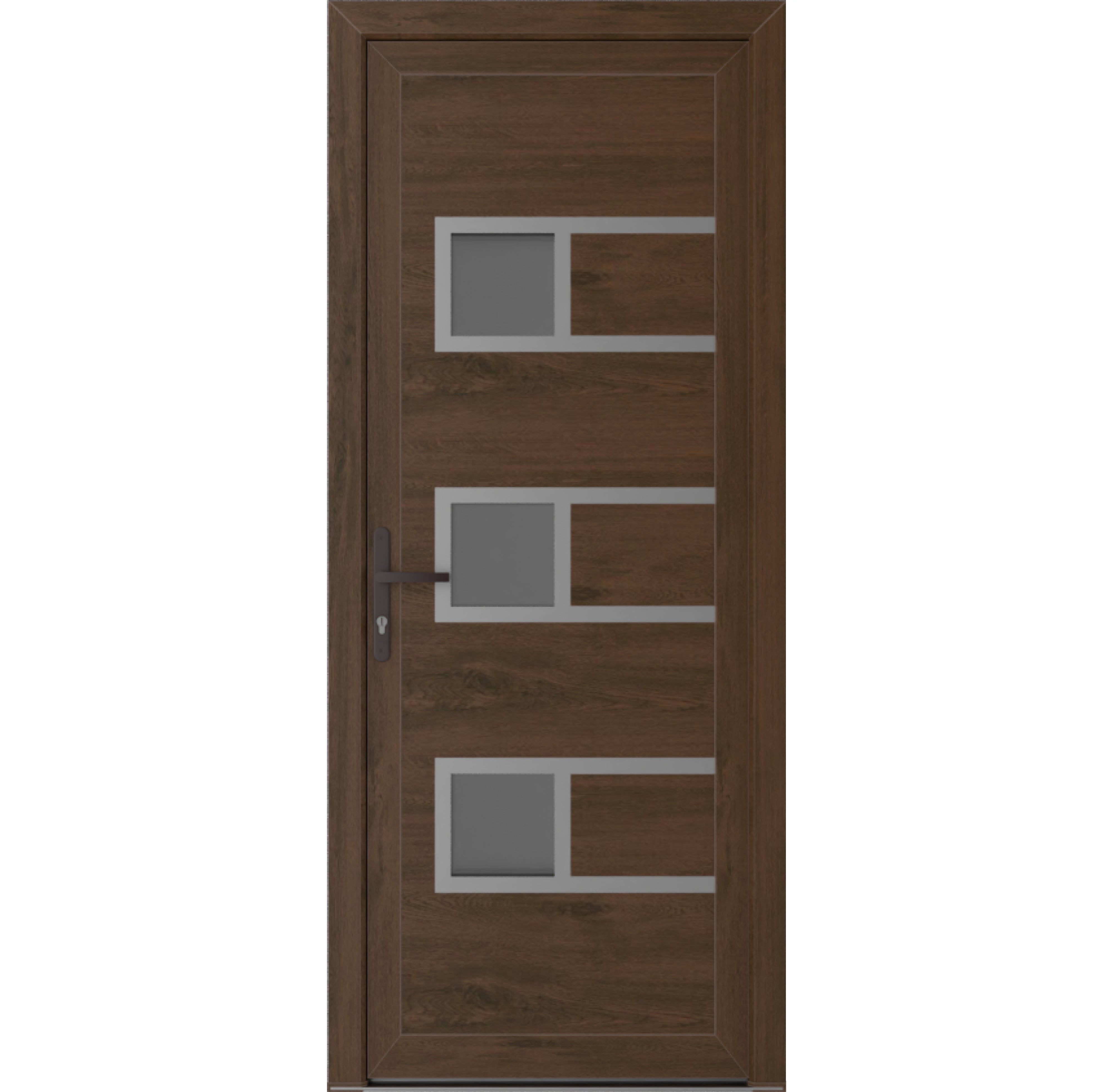 Front Exterior Prehung Metal-Plastic Door Frosted Glass | Manux 8933 ...