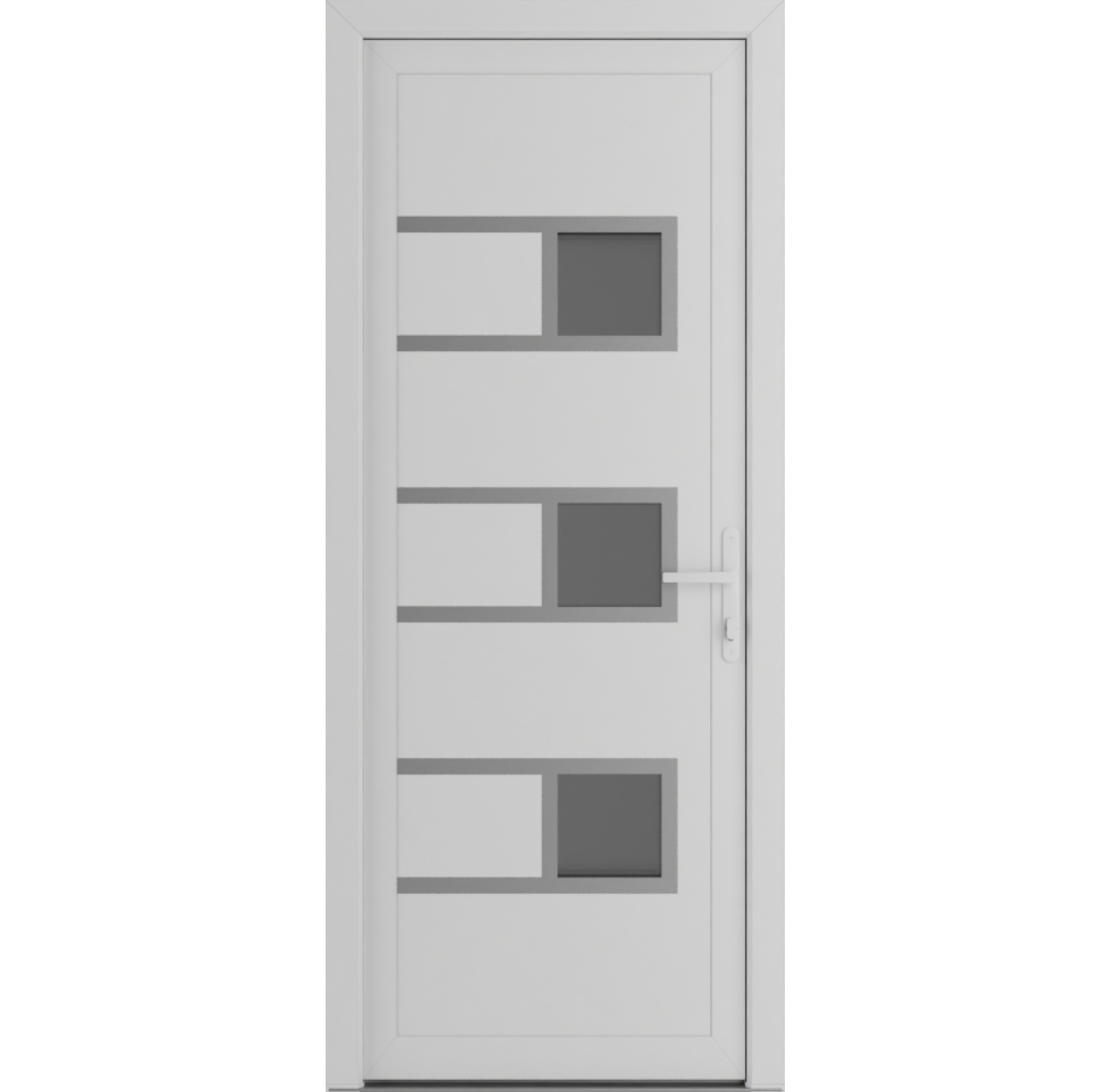 Front Exterior Prehung Metal-Plastic Door Frosted Glass | Manux 8933 ...
