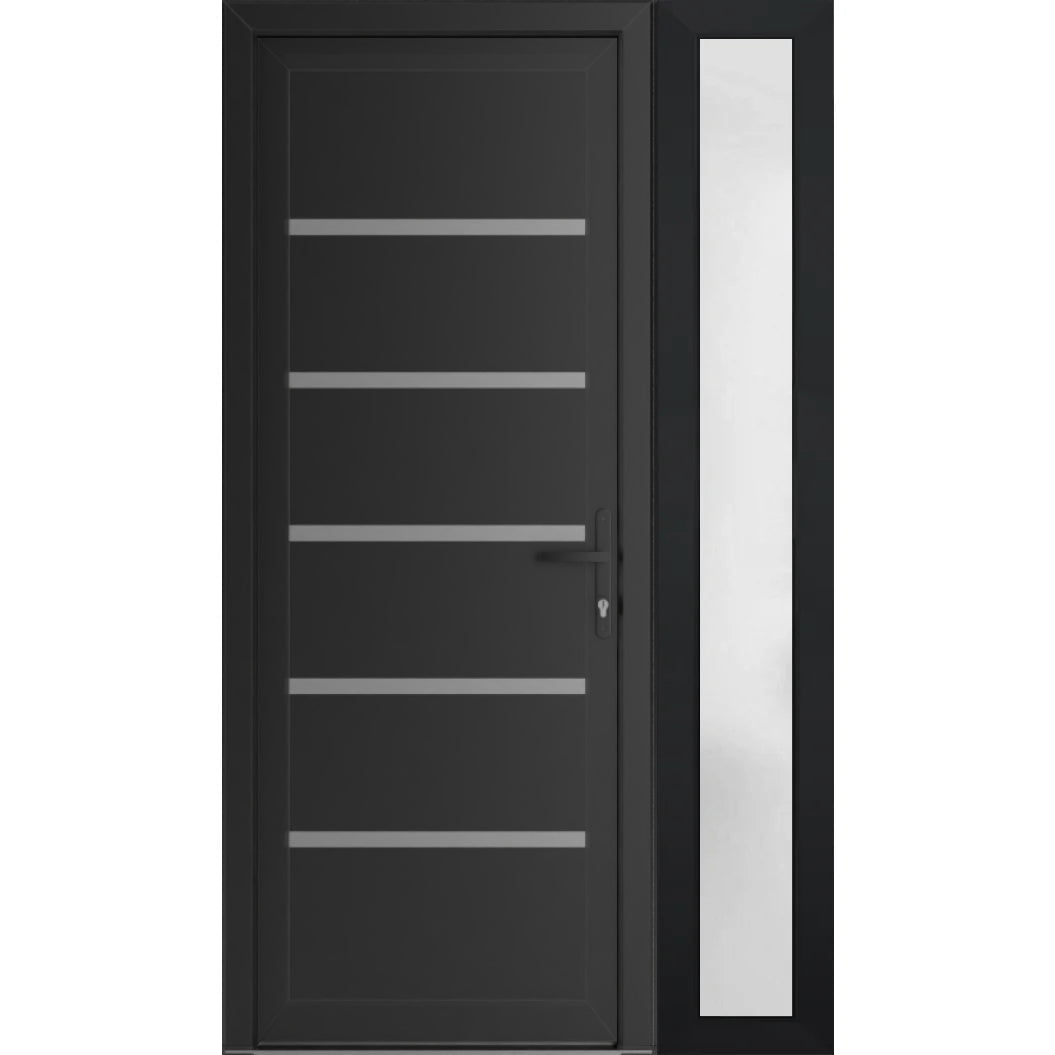 Front Exterior Prehung Metal-Plastic Door | Manux 8415 Matte Black ...