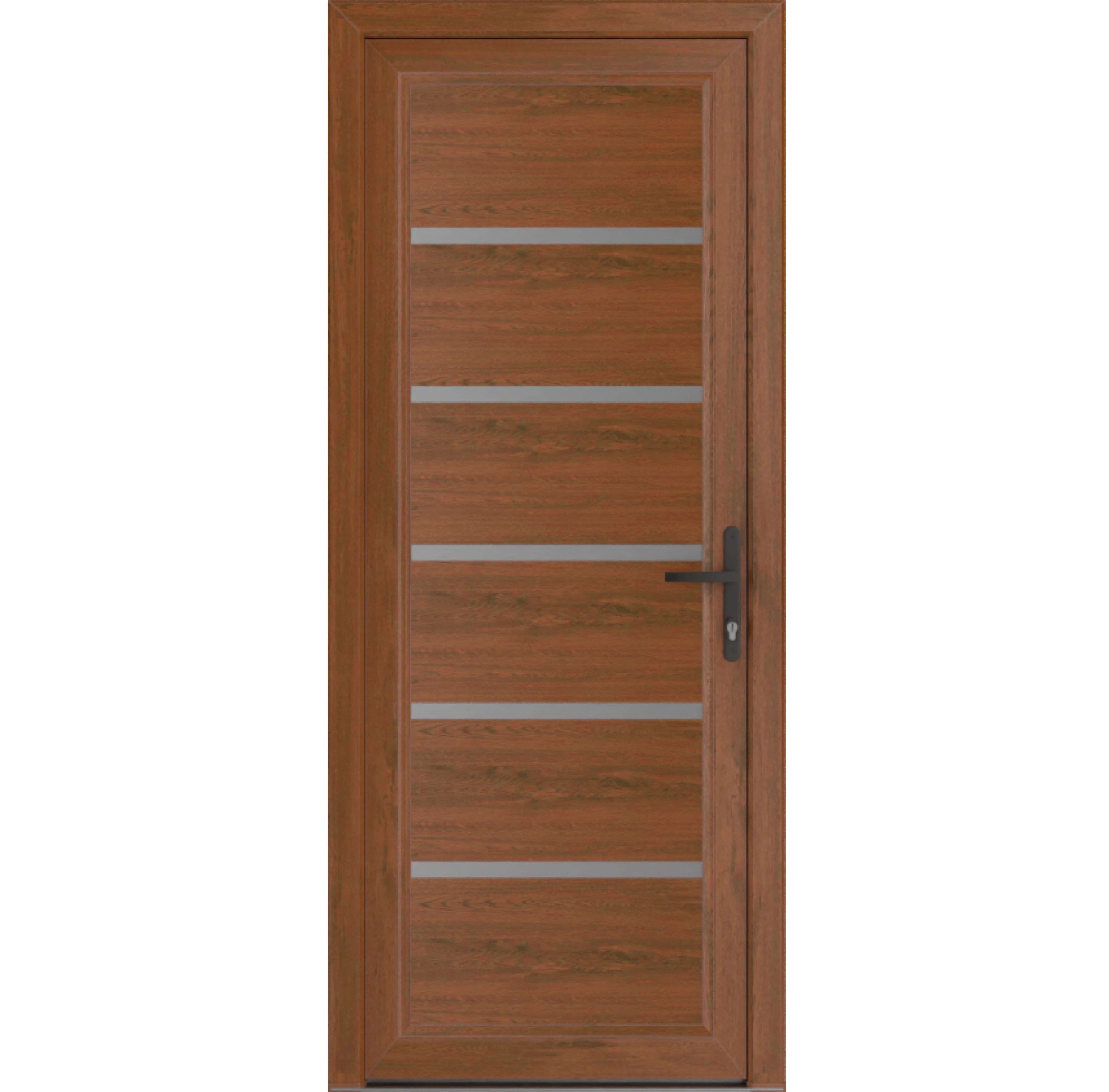 Front Exterior Prehung Metal-Plastic Door | Manux 8415 Walnut | Office ...