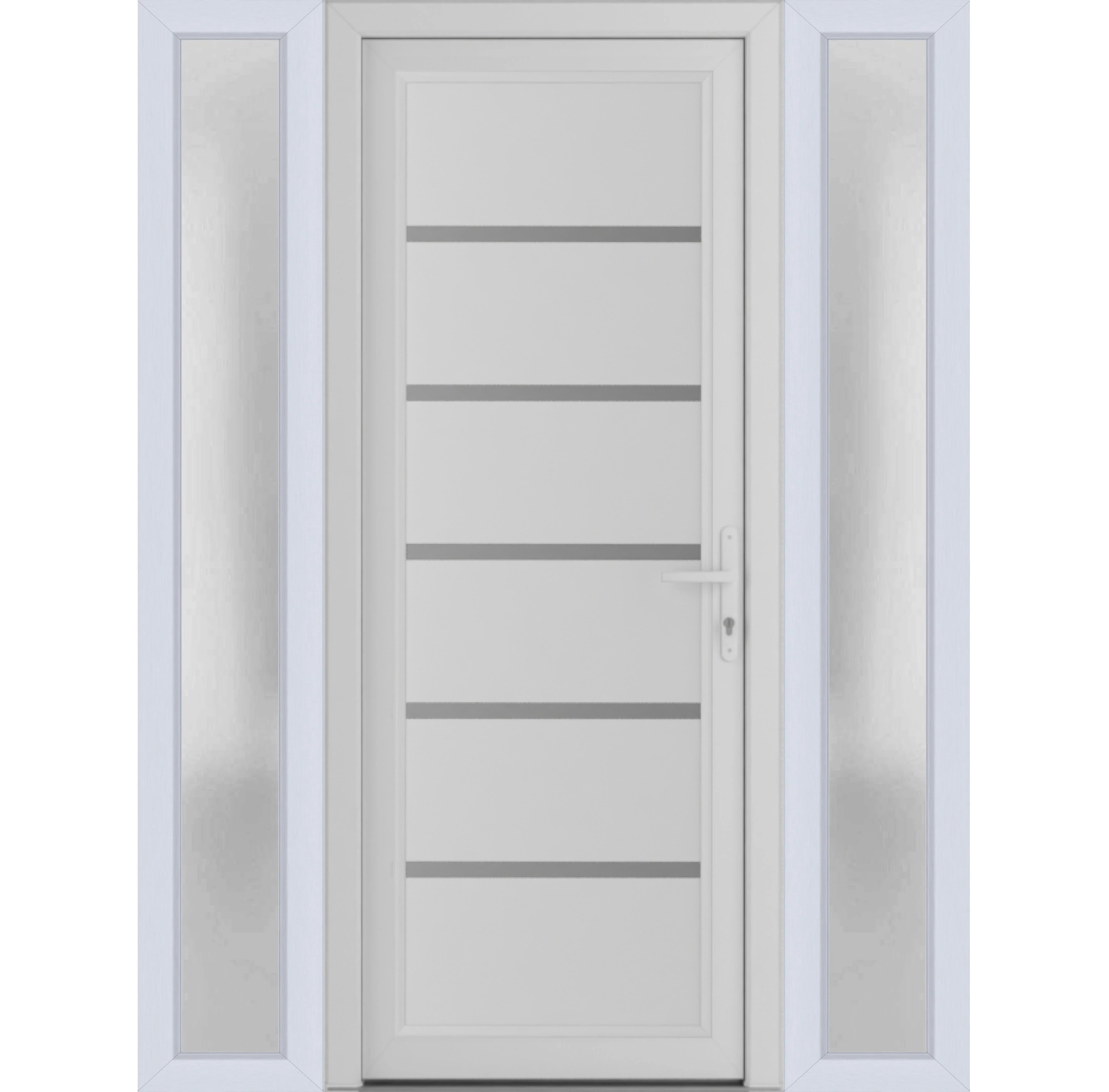 Front Exterior Prehung Metal-Plastic Door | Manux 8415 White Silk | 2 ...