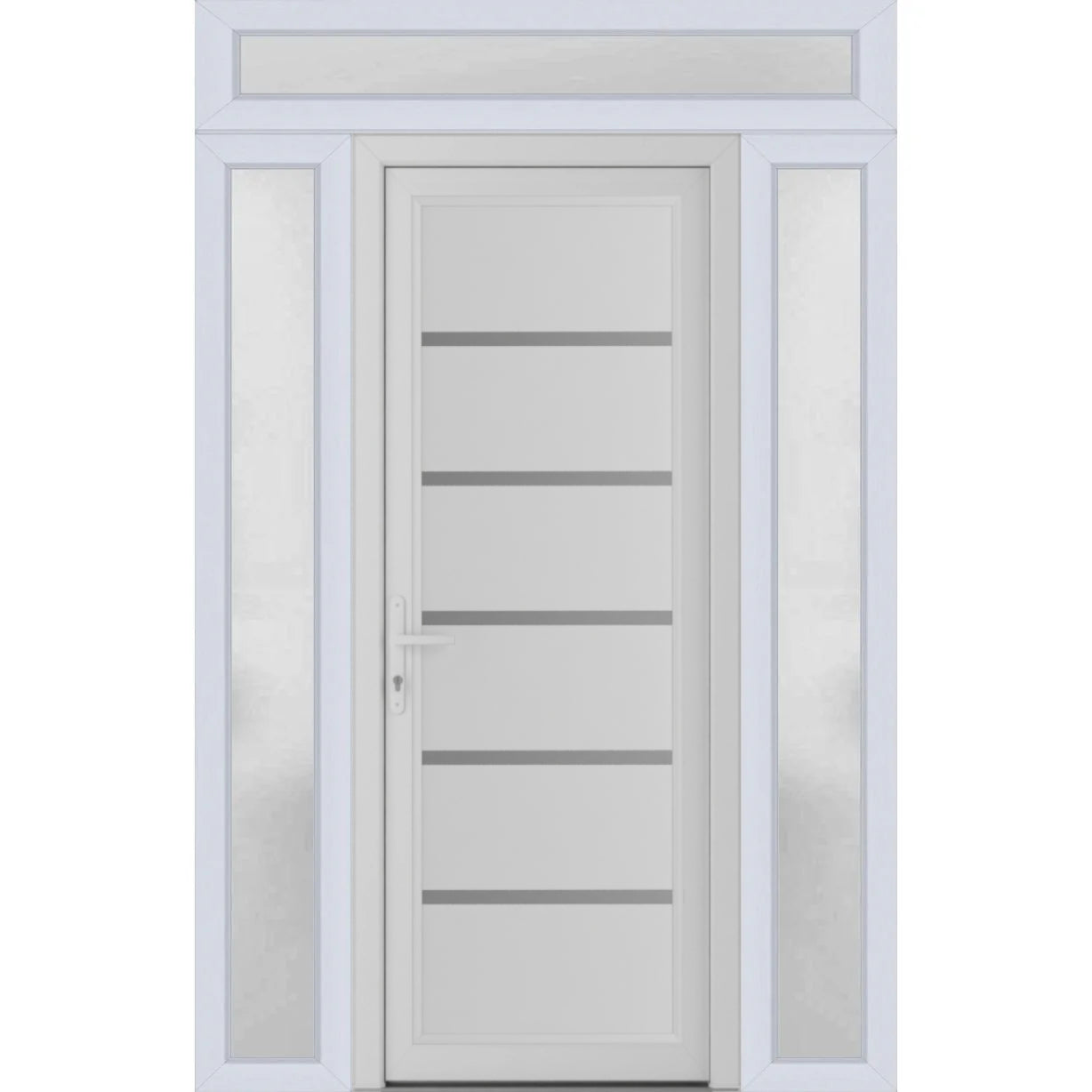 Front Exterior Prehung Metal-Plastic Door | Manux 8415 White Silk | 2 ...