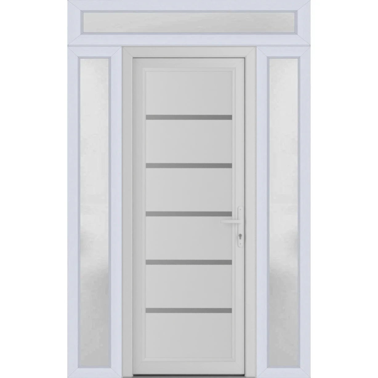 Front Exterior Prehung Metal-Plastic Door | Manux 8415 White Silk | 2 ...